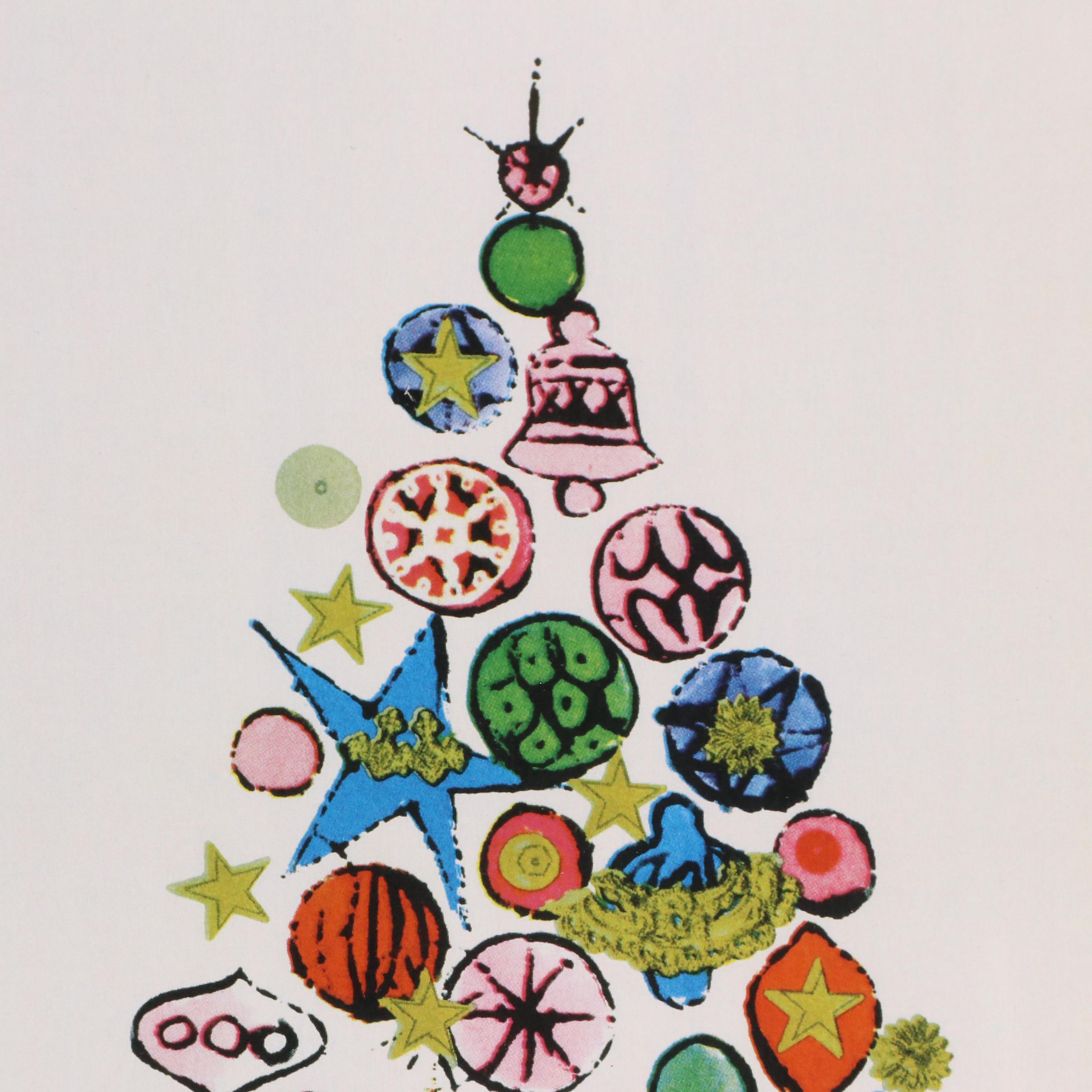 Offset Lithograph After Andy Warhol Christmas Card Design, 21st Century ...