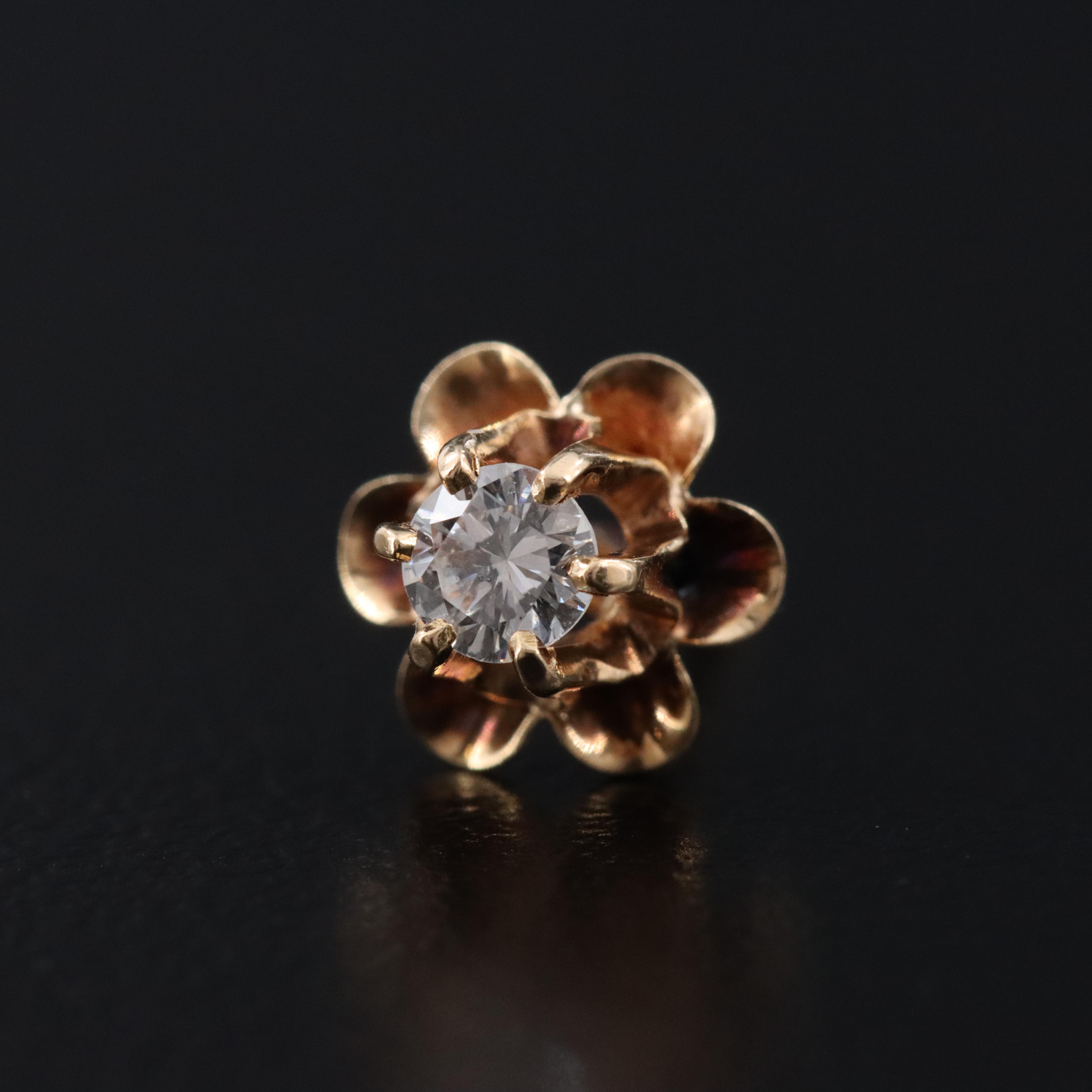 14K 0.20 CTW Diamond Buttercup Set Earrings | EBTH