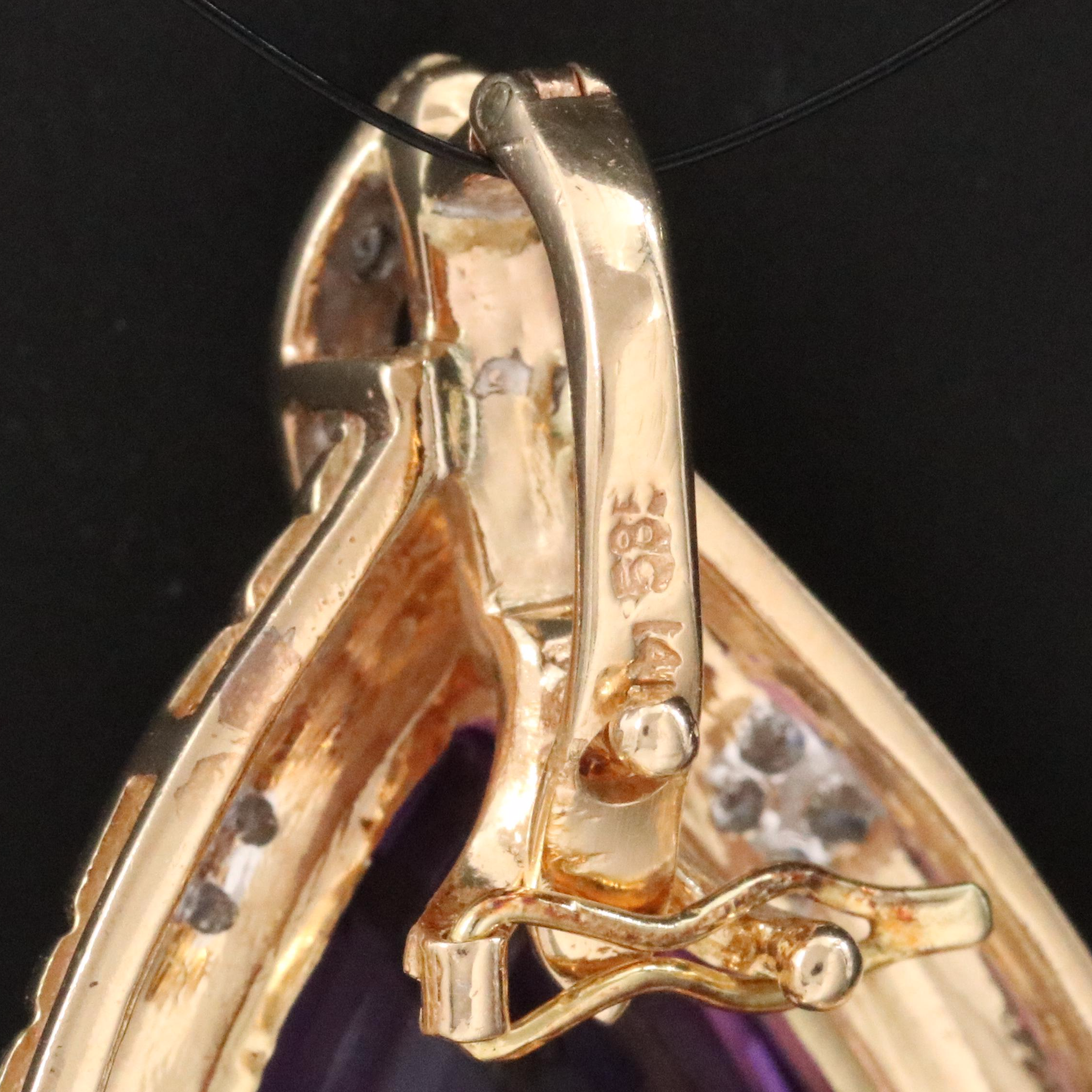14K Amethyst and Diamond Enhancer Pendant | EBTH