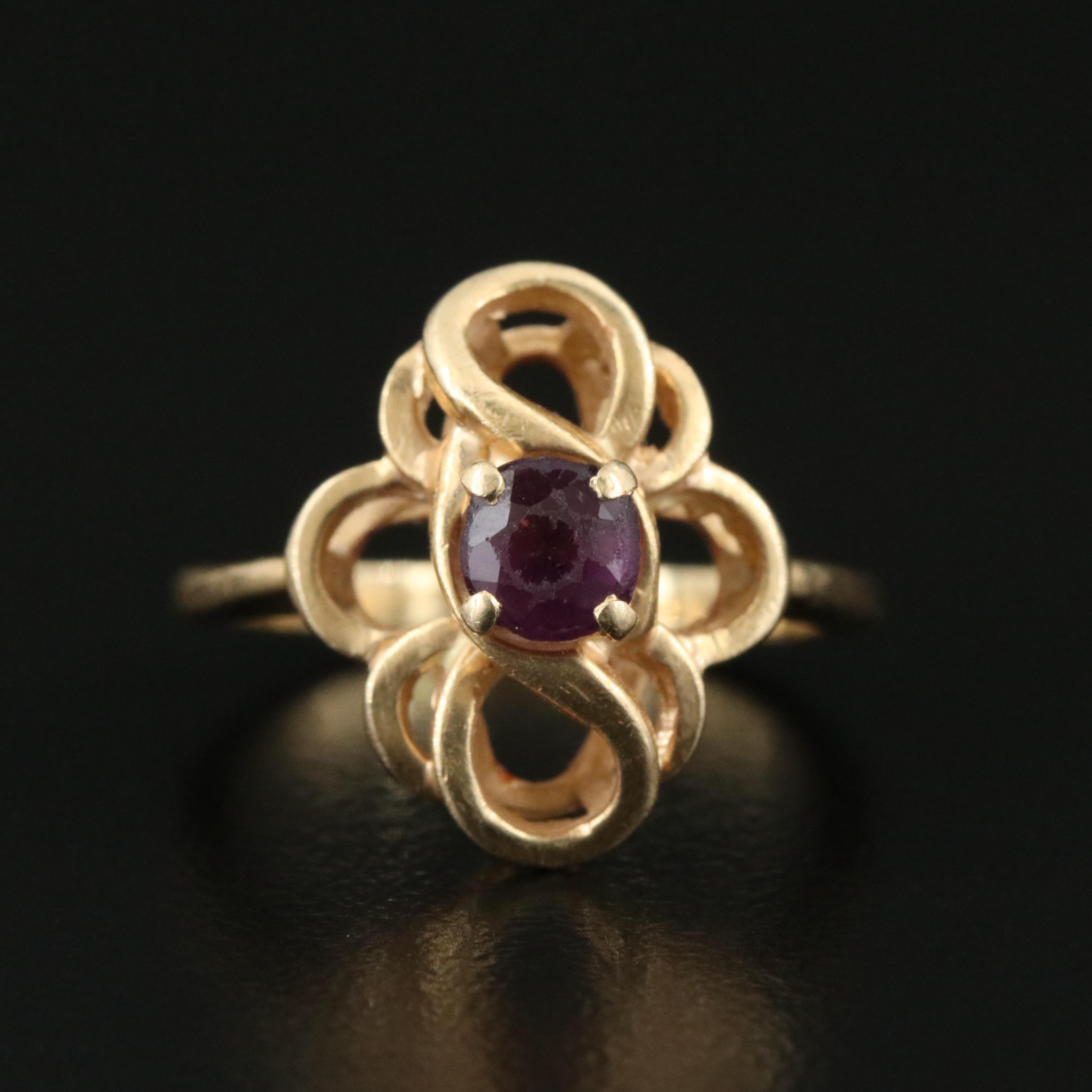 Vintage 14K Garnet and Glass Doublet Ring | EBTH
