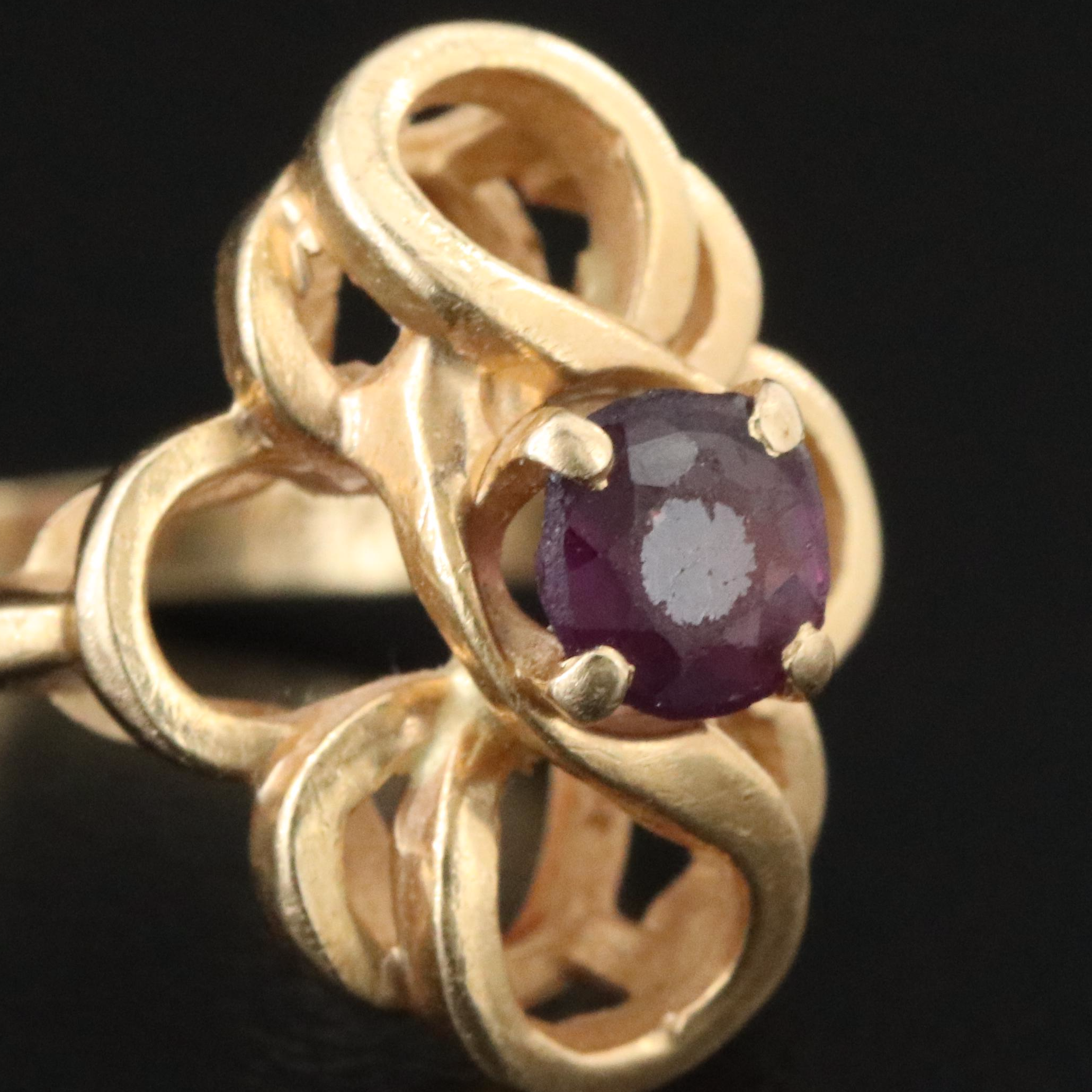 Vintage 14K Garnet and Glass Doublet Ring | EBTH