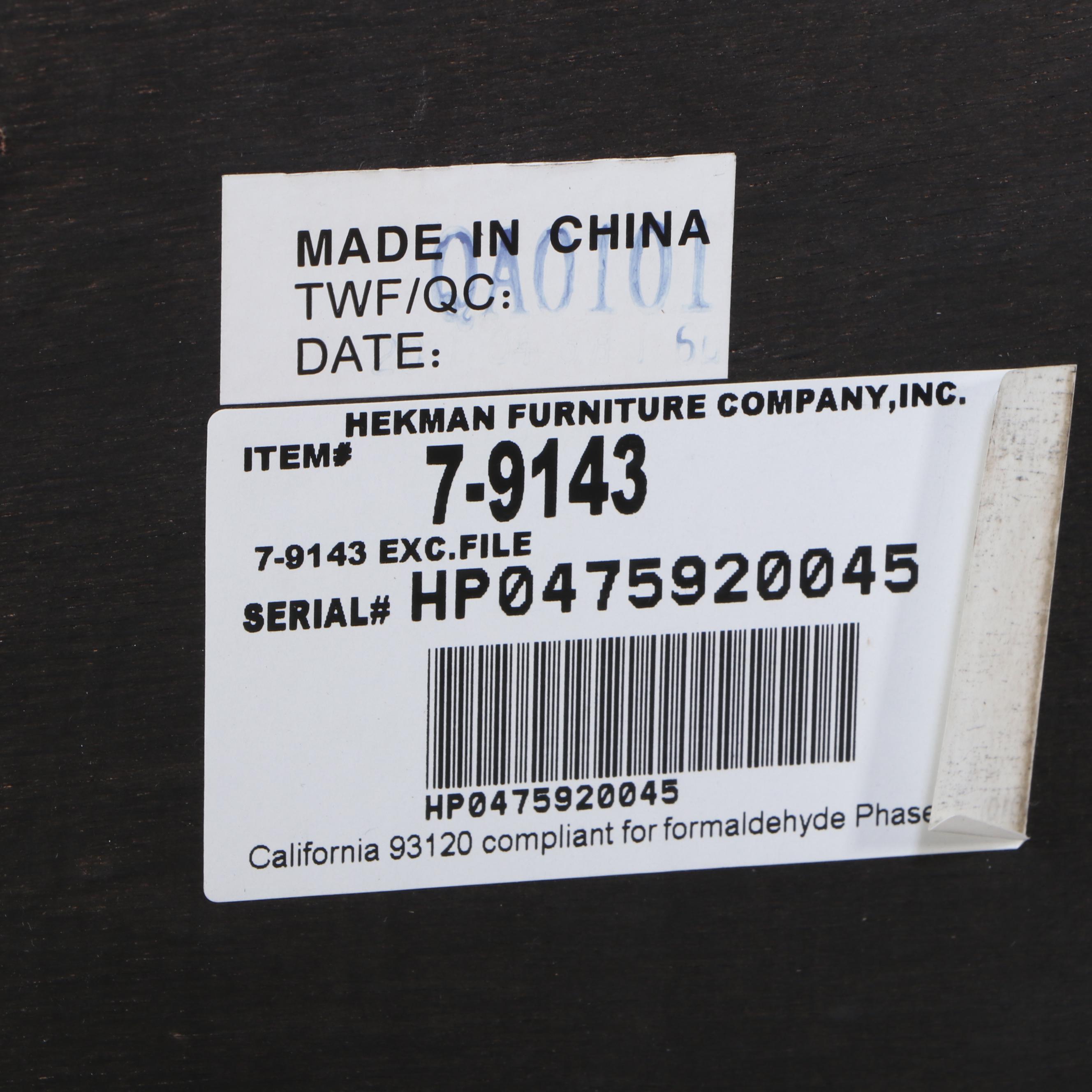 Hekman Leather Top Black Painted Wood Lateral Filing Cabinet | EBTH