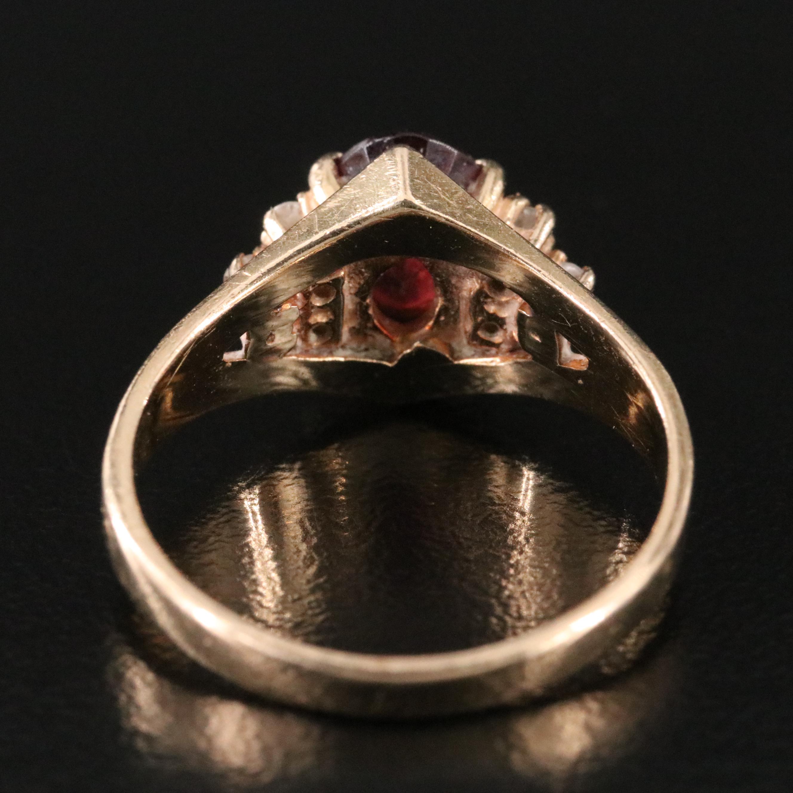 14K Garnet and Diamond Ring | EBTH