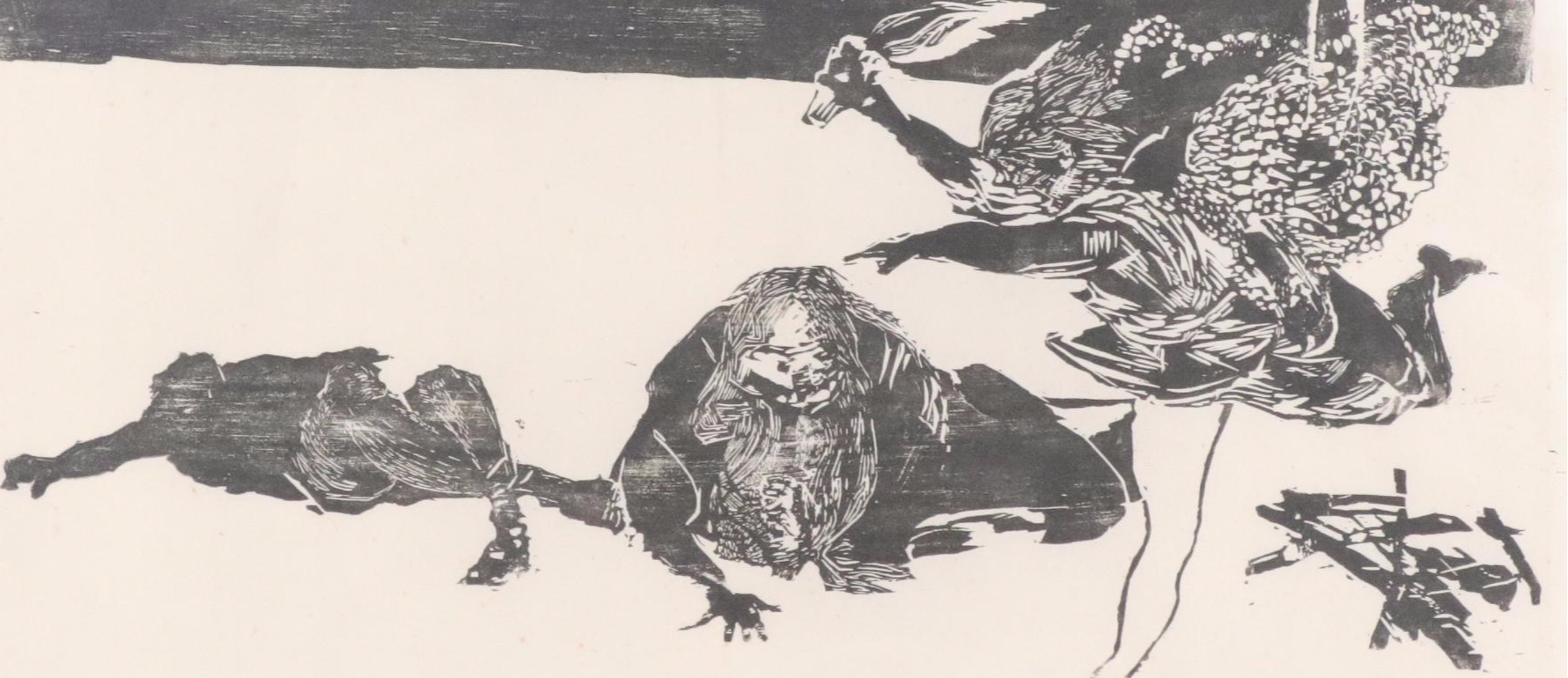 Bill Firschein Biblical Woodcut "Abraham & Isaac," 1959 | EBTH