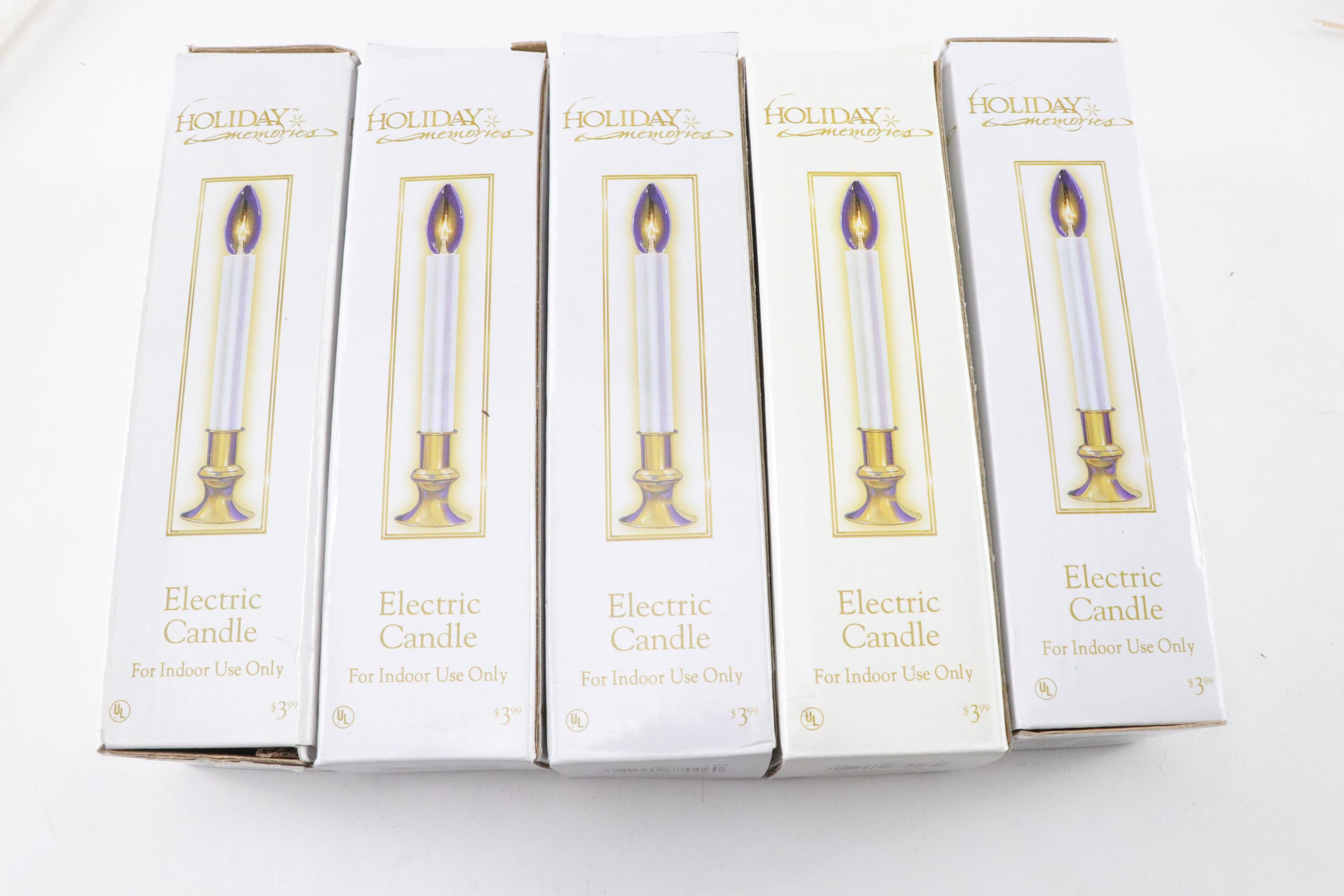 Christmas Decor Features Plug-In Window Candles, Glass Tree-Topper ...