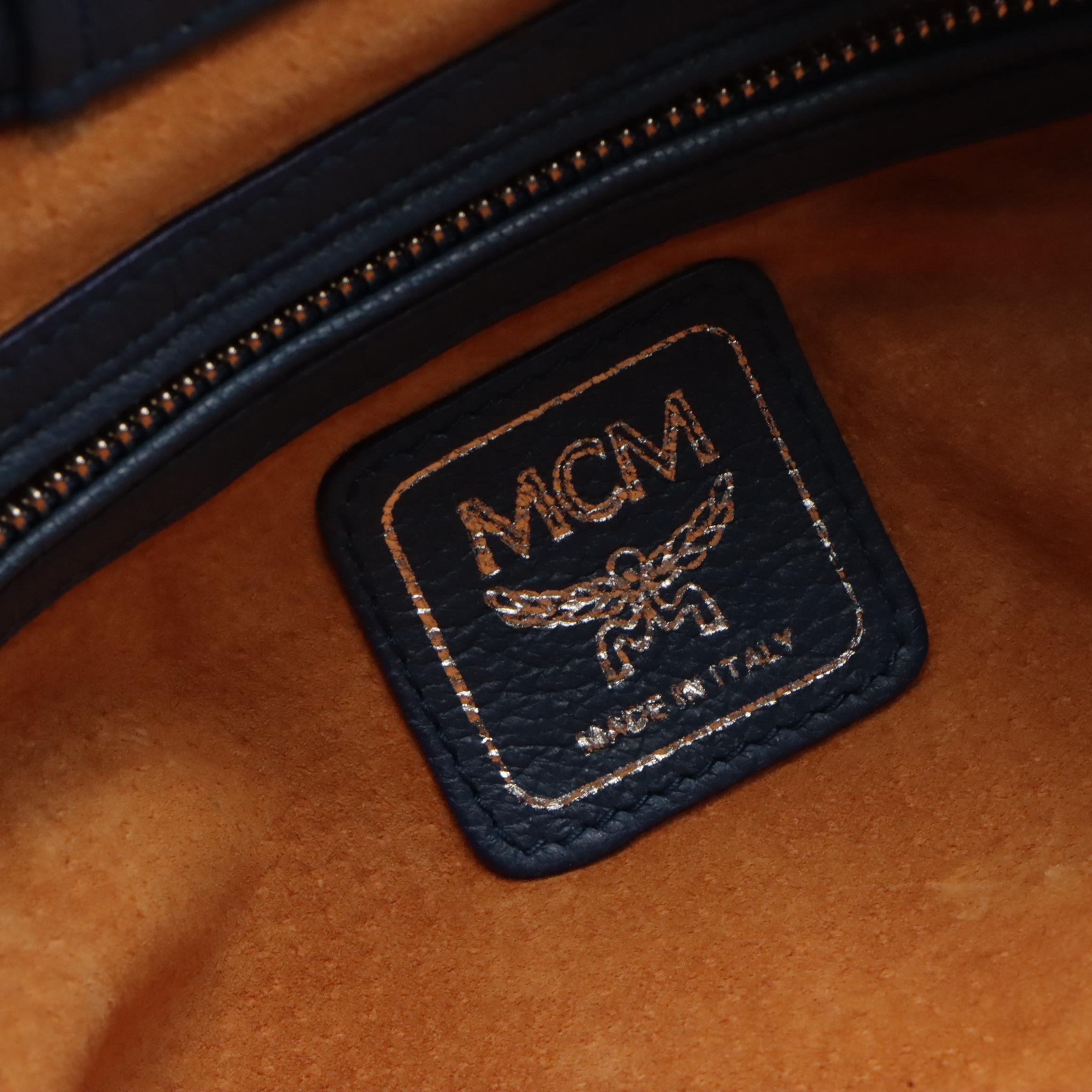 MCM Blue Leather Chain Link Strap Shoulder Bag | EBTH