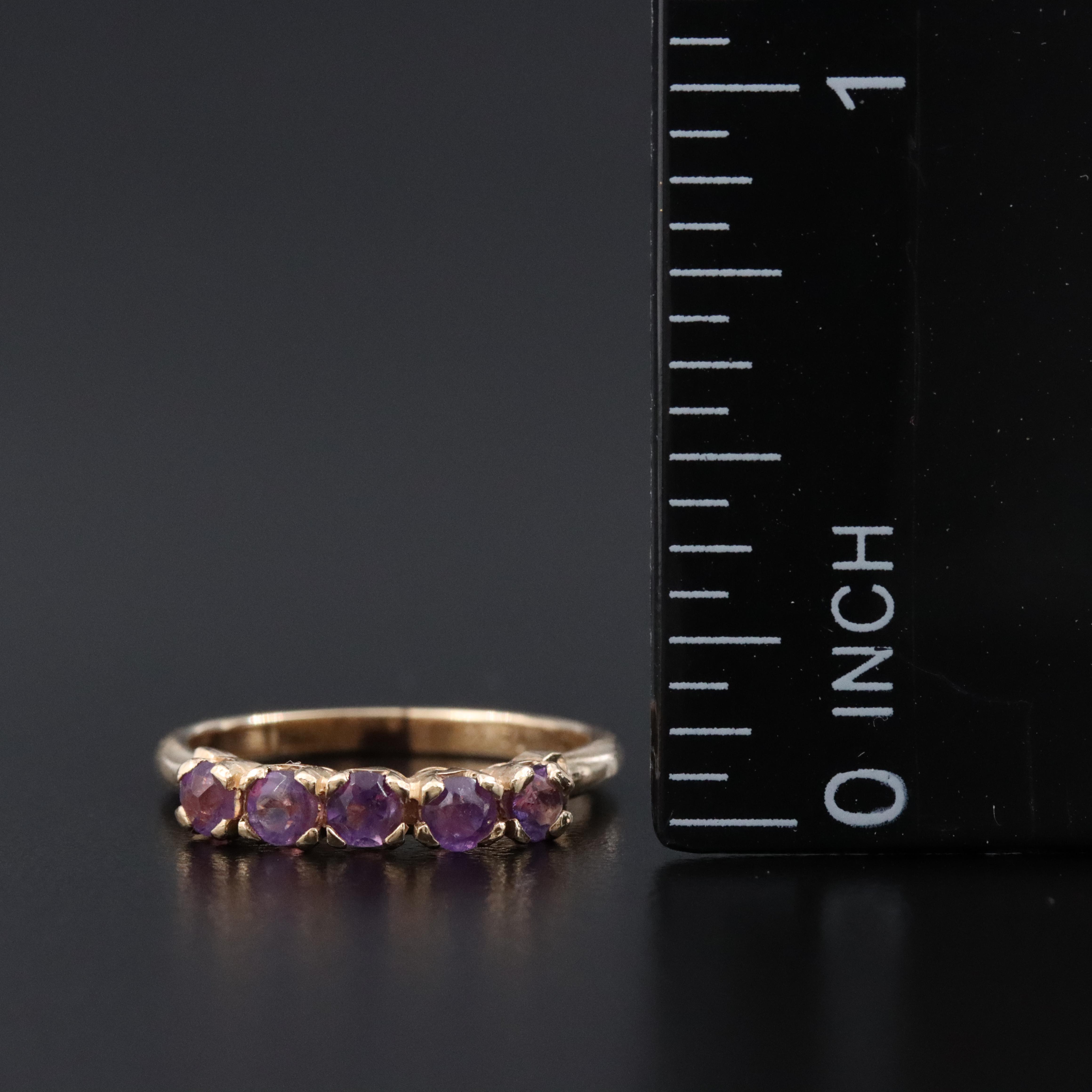 14K Amethyst, Turquoise and Seed Pearl Stacking Rings | EBTH