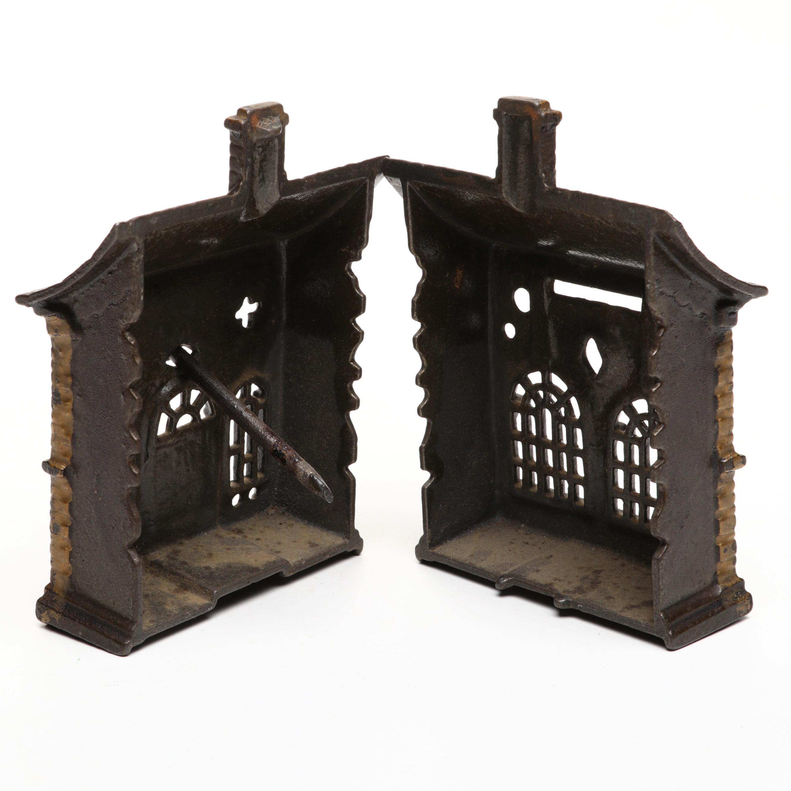 Parcel Gilt Cast Iron Victorian Building Coin Bank | EBTH