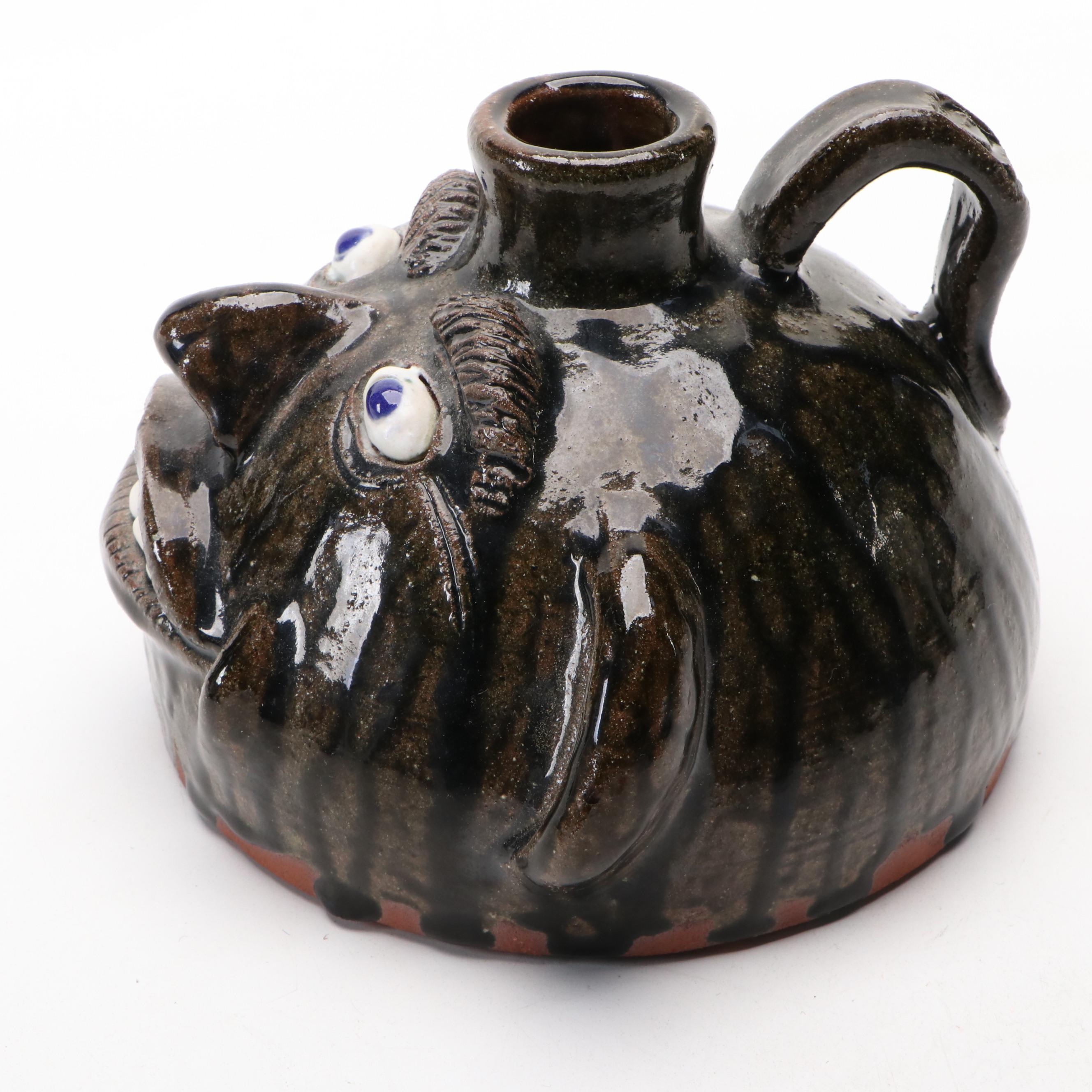 Daniel Boone Folk Art Pottery Face Jug, 2017 | EBTH