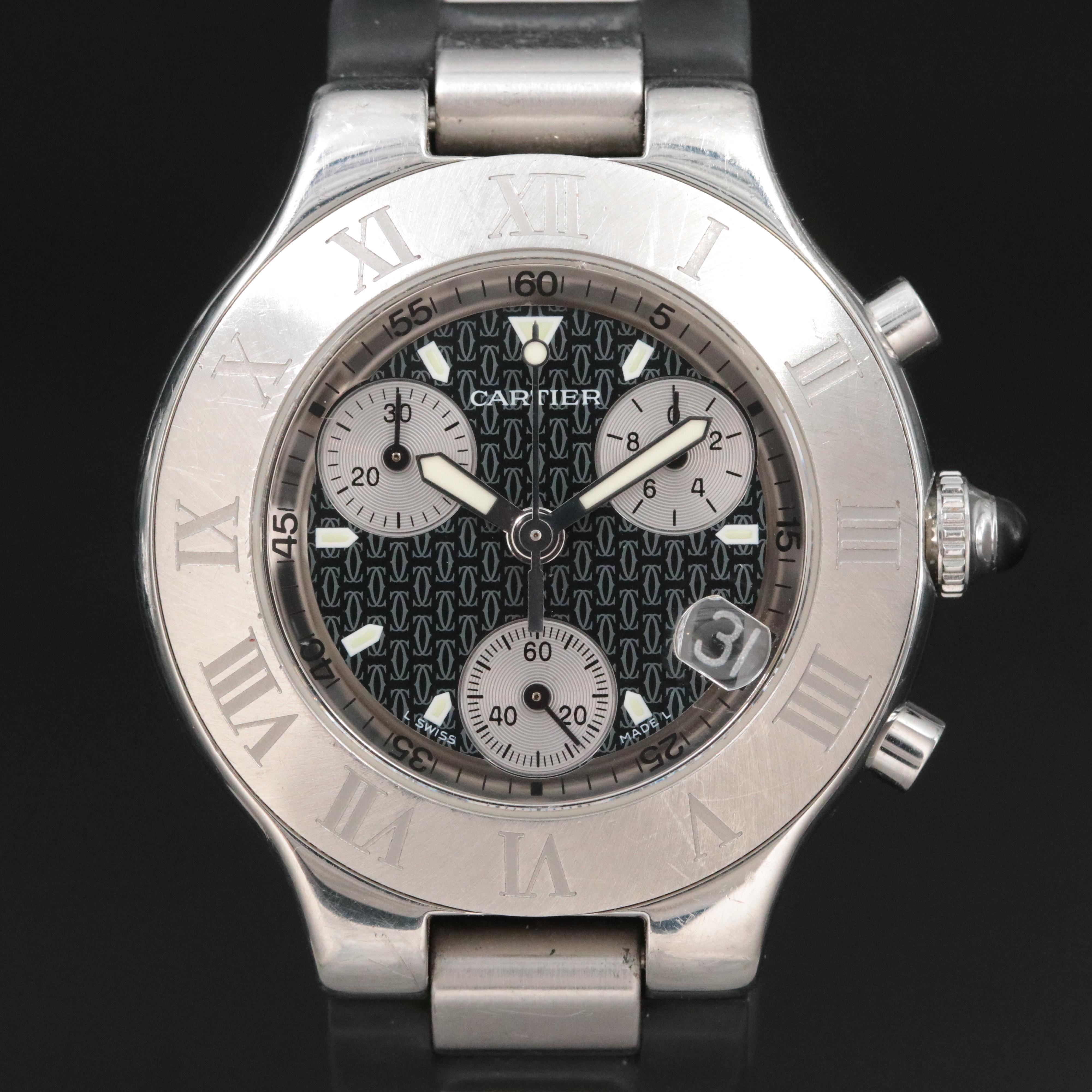 Cartier 21 Chronoscaph Quartz Date Watch | EBTH