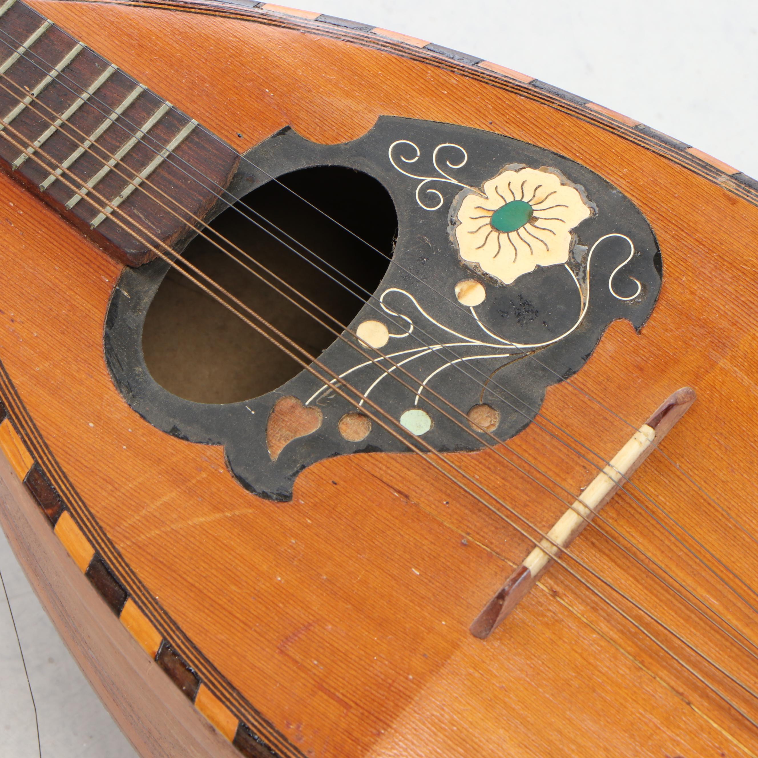 Italian Rosewood and Mahogany Bowl Back Mandolin with Case and Strap | EBTH
