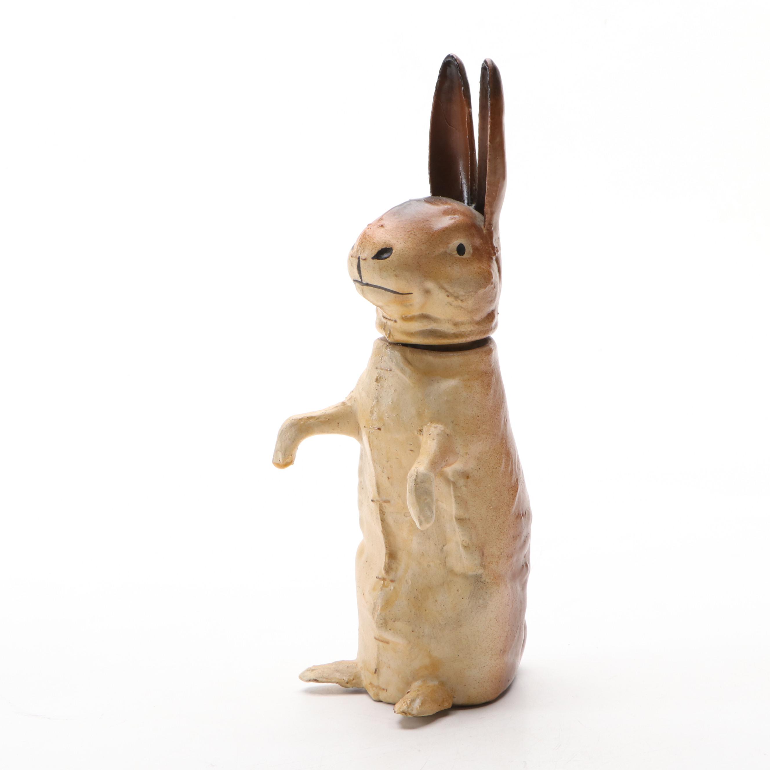 German Style Papier-Mâché Rabbit Candy Container, Early to Mid-20th ...