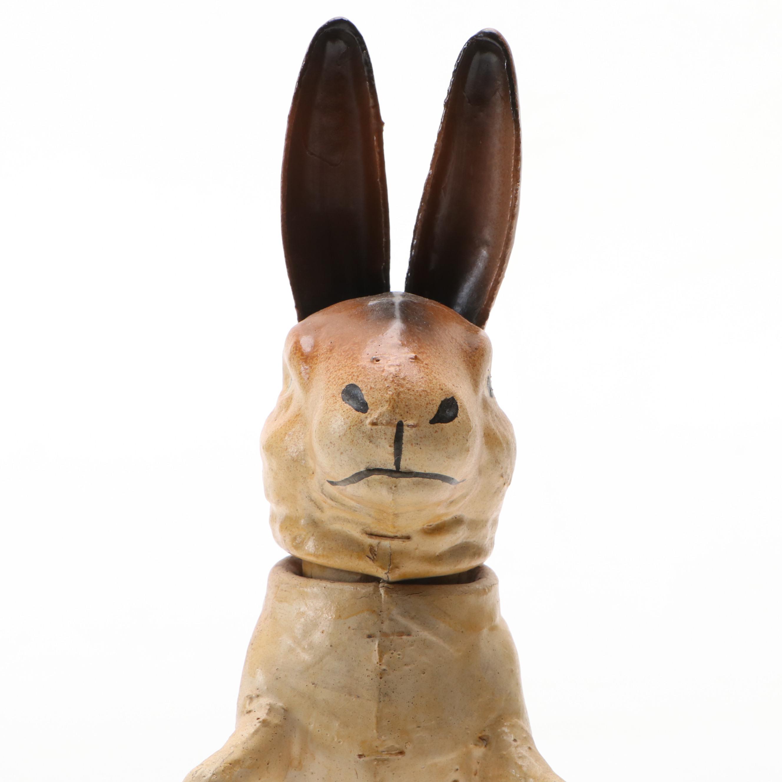 German Style Papier-Mâché Rabbit Candy Container, Early to Mid-20th ...