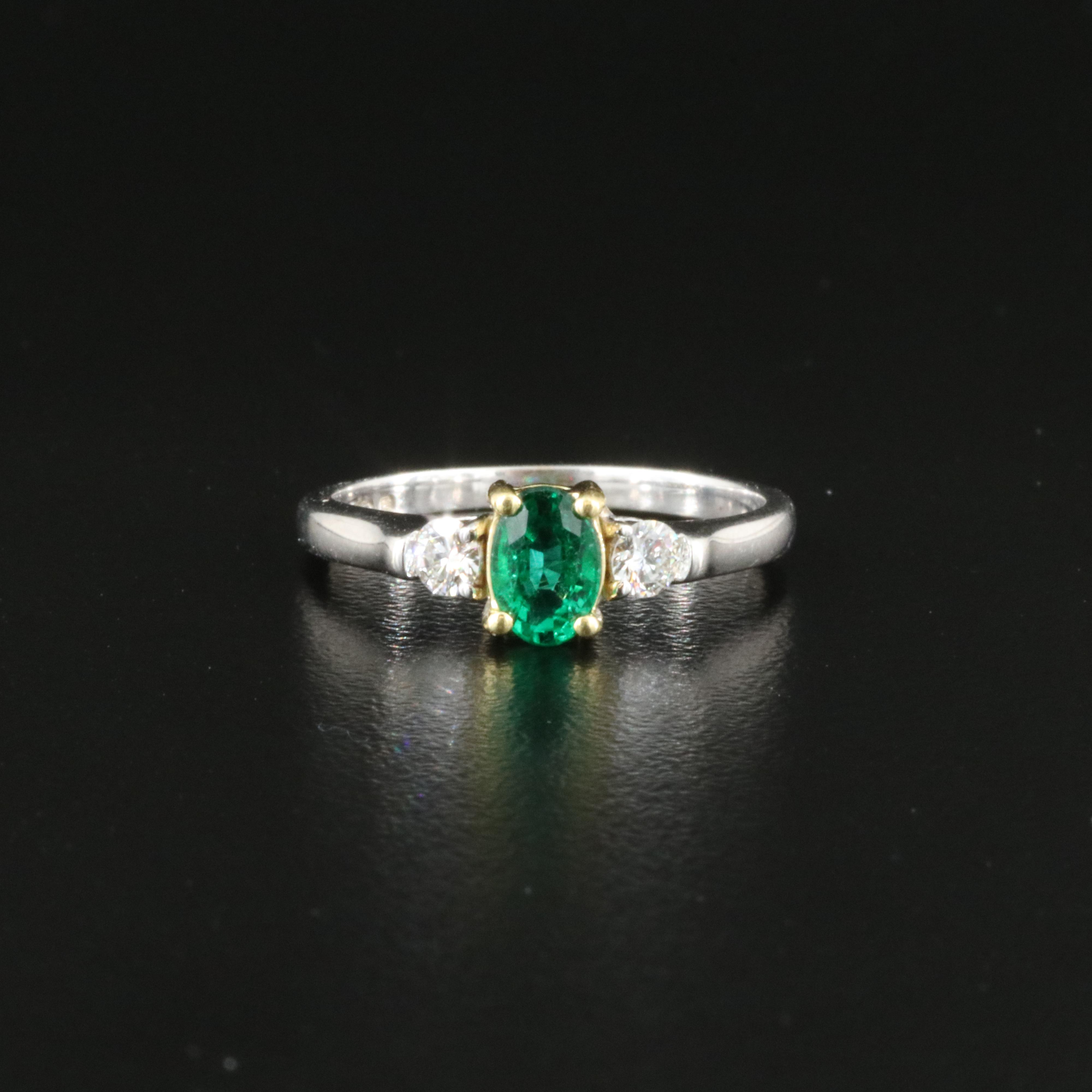 18K Emerald and Diamond Ring | EBTH