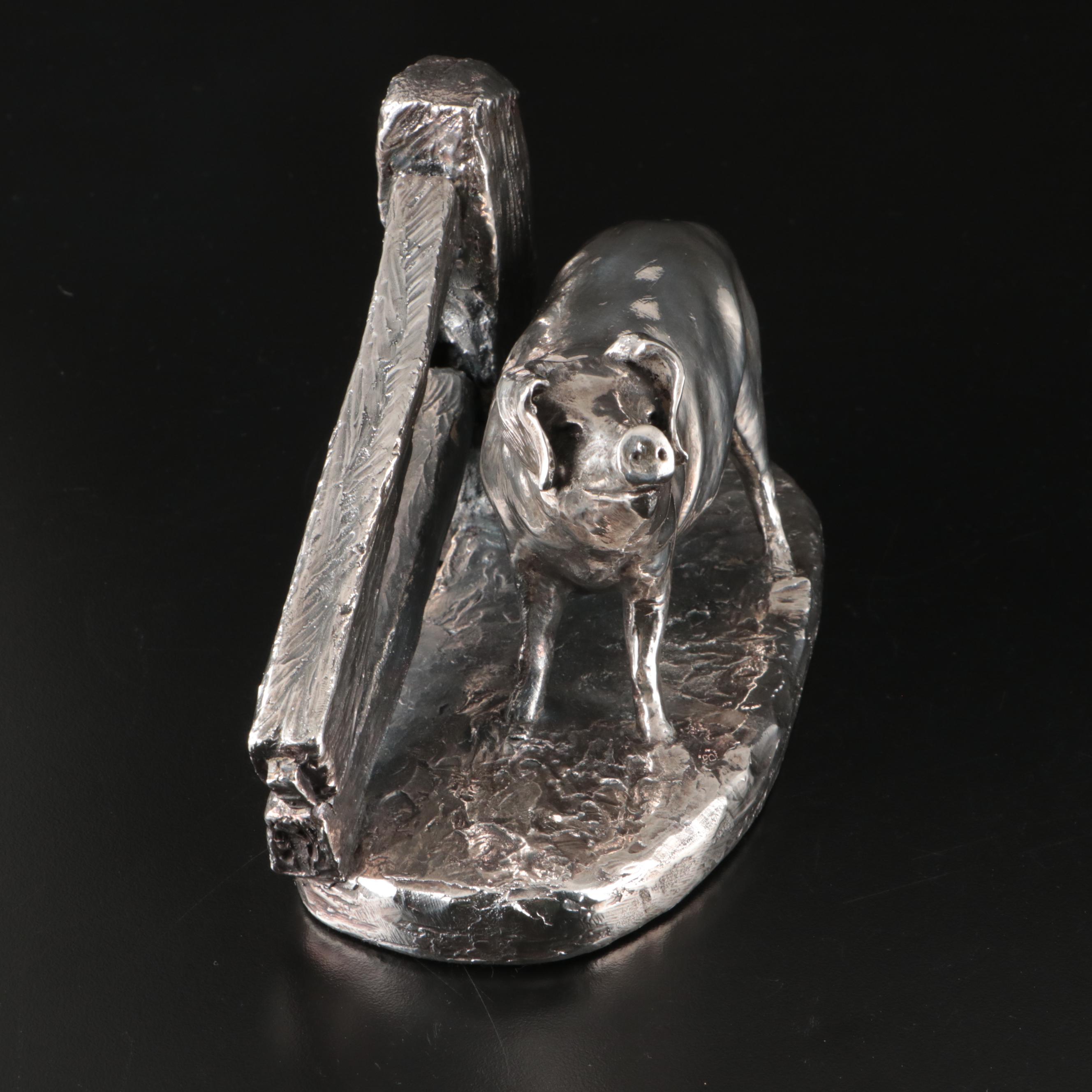 Camelot Silverware Ltd. Sterling Silver Pig Figure, 1998 | EBTH