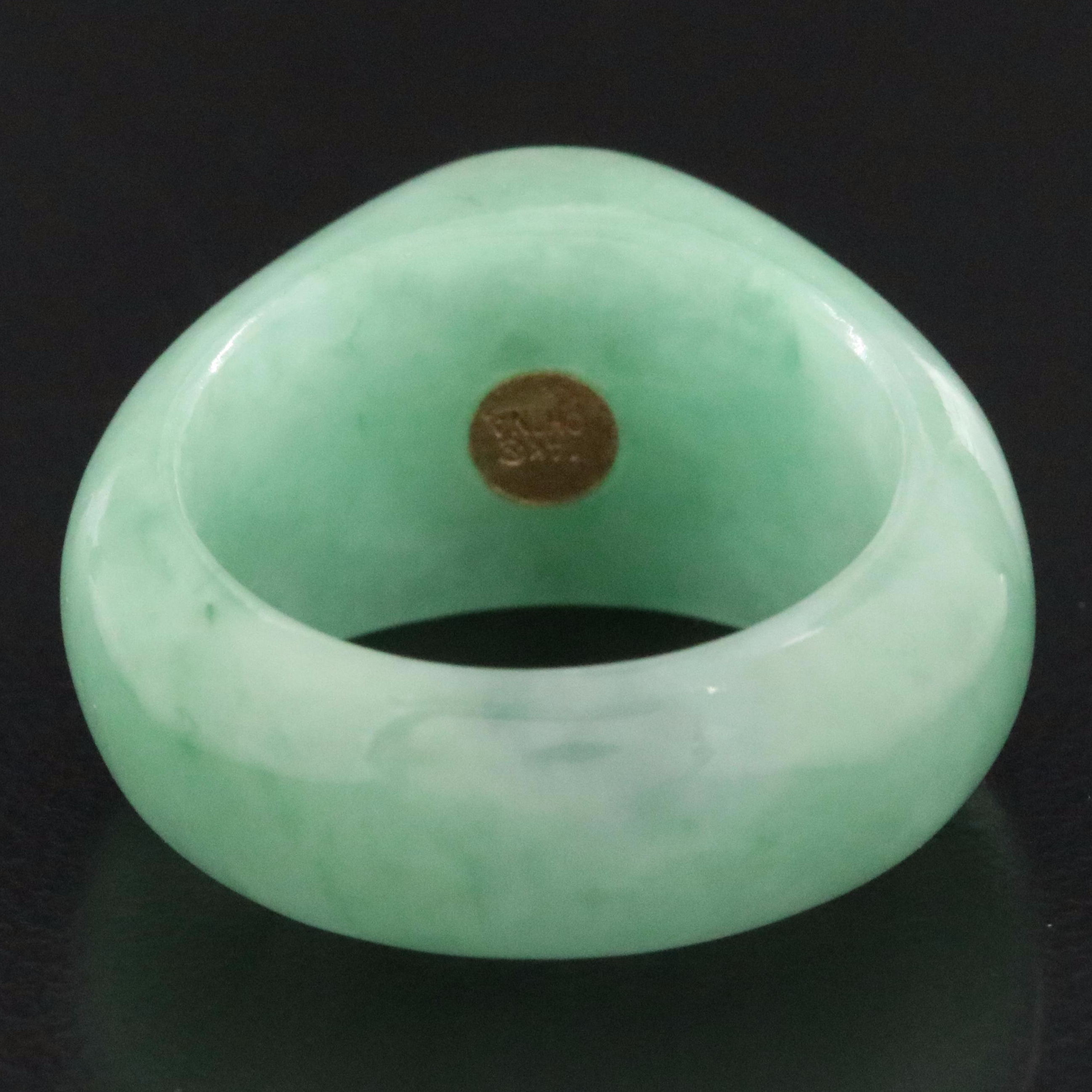 Jadeite Hololith Ring with 14K Shell Appliqué | EBTH