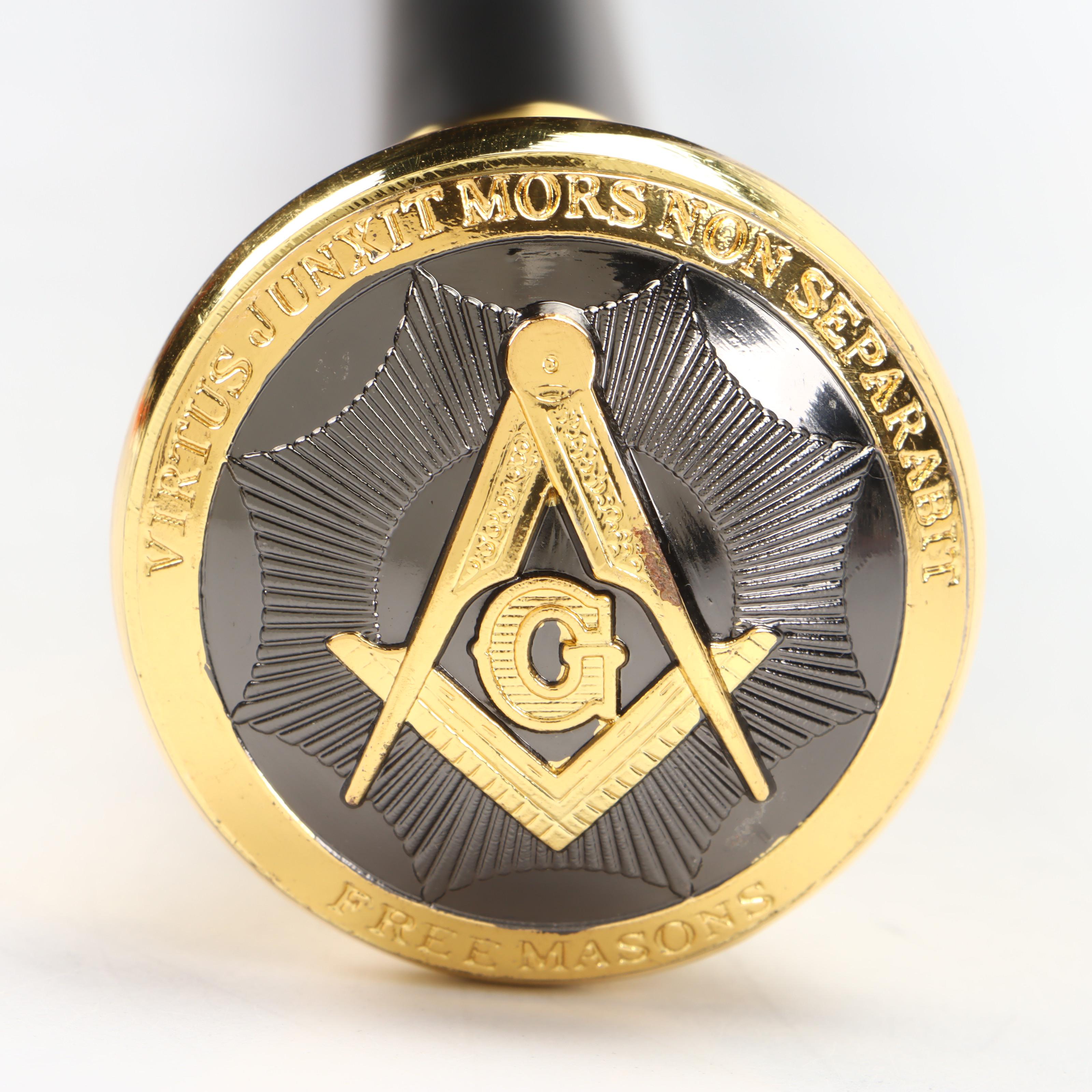 Masonic Handled Cane with Embellished Rings | EBTH