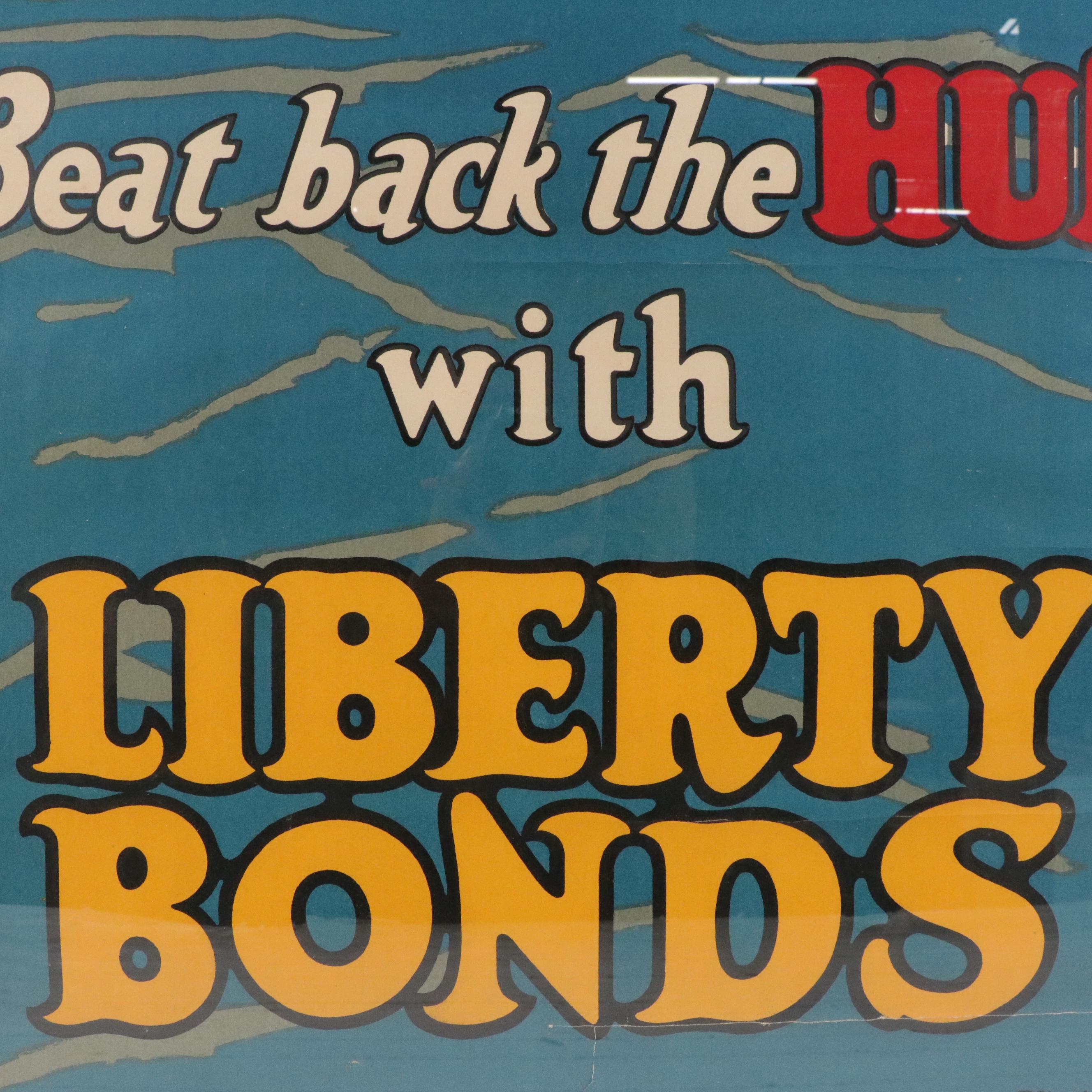 WWI Liberty Bonds Propaganda Poster "Beat Back the Hun," Circa 1918 | EBTH