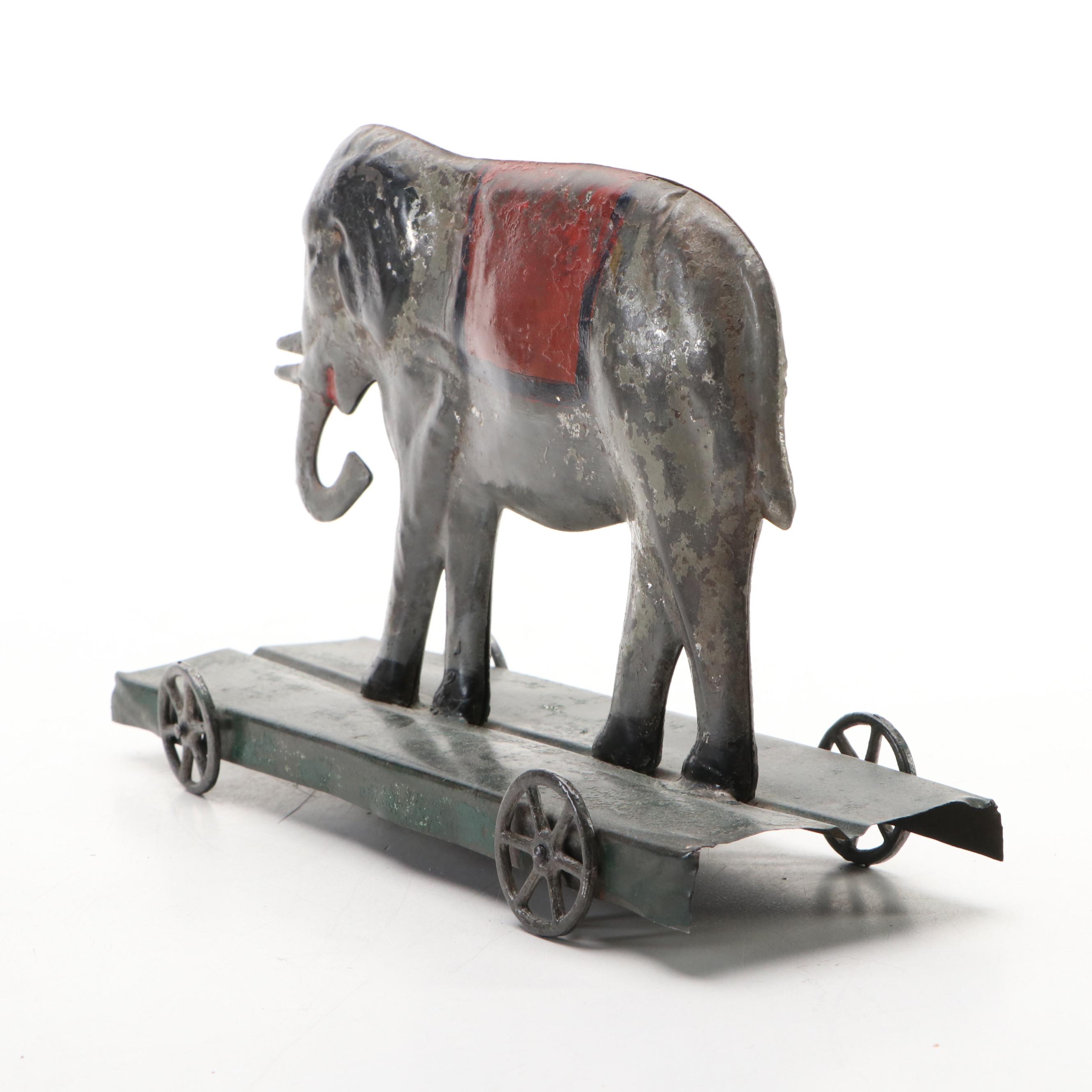Tin Litho Elephant Pull Toy | EBTH