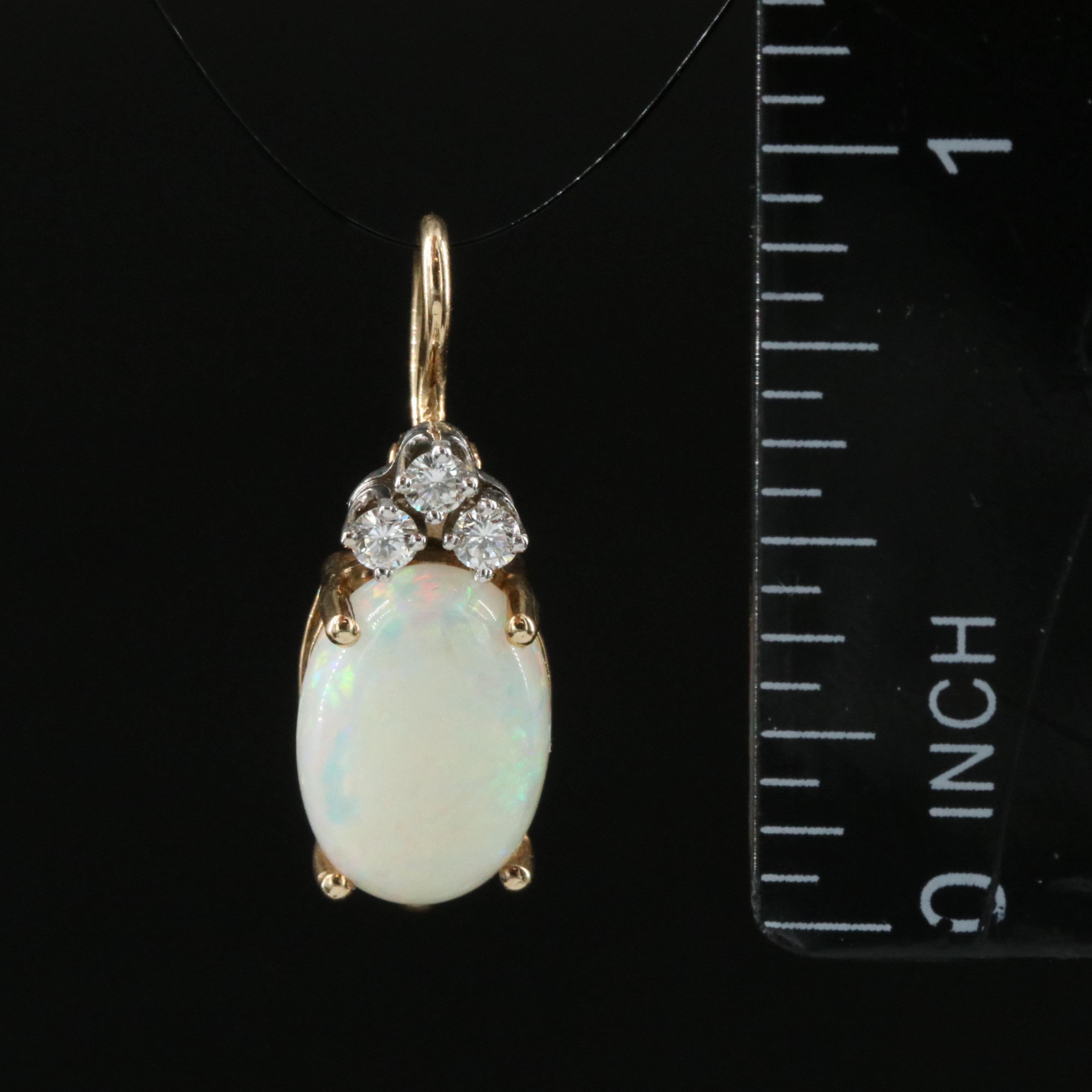 14K Opal and Diamond Enhancer Pendant | EBTH