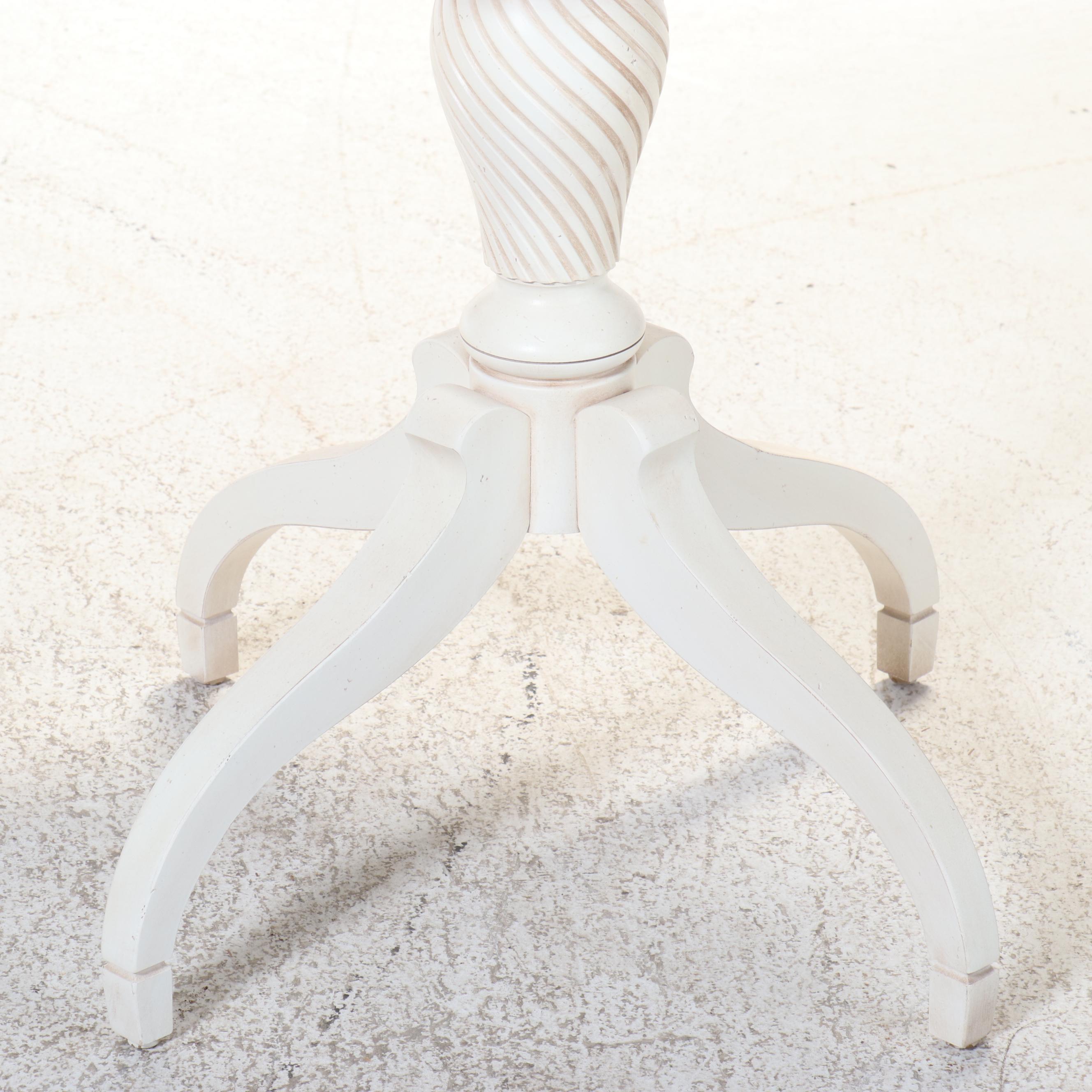 Ethan Allen "Swedish Home" Cream-Painted Pedestal Side Table | EBTH