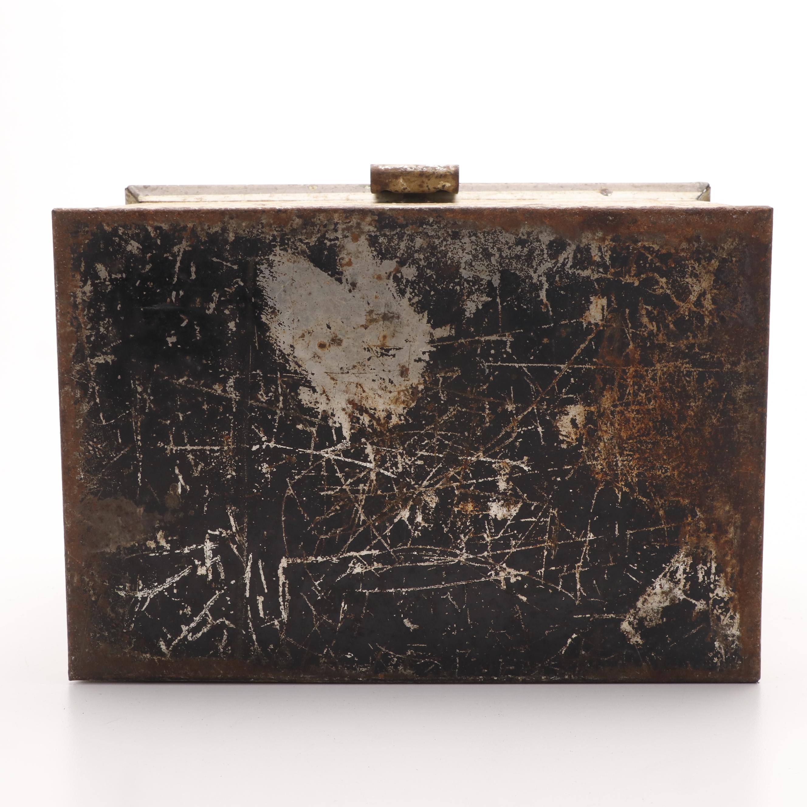 Kreamer Ware Metal Bread Box with Tole Planter and Small Watering Cans ...