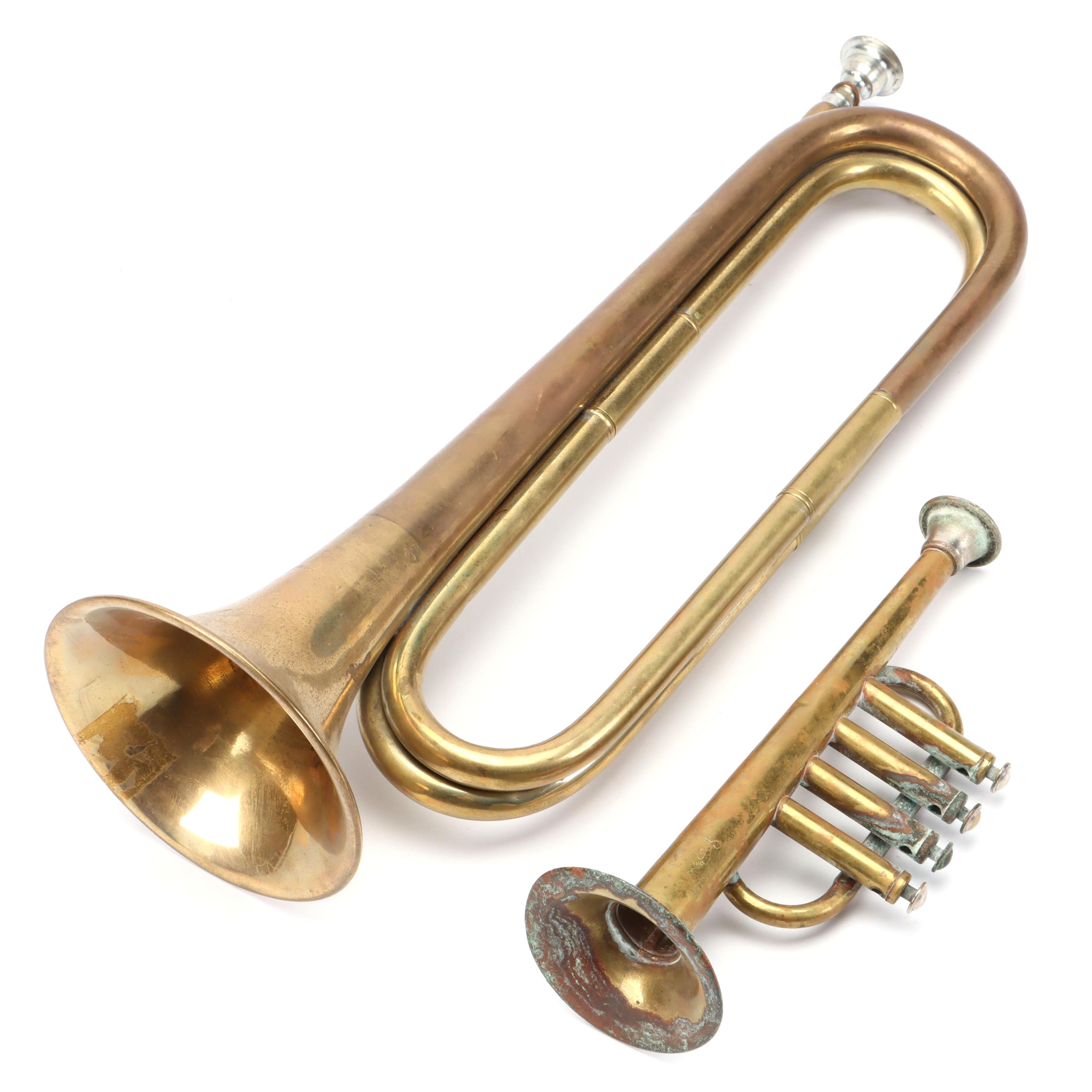 Cornet Signal Horn and Brass Toy Trumpet | EBTH