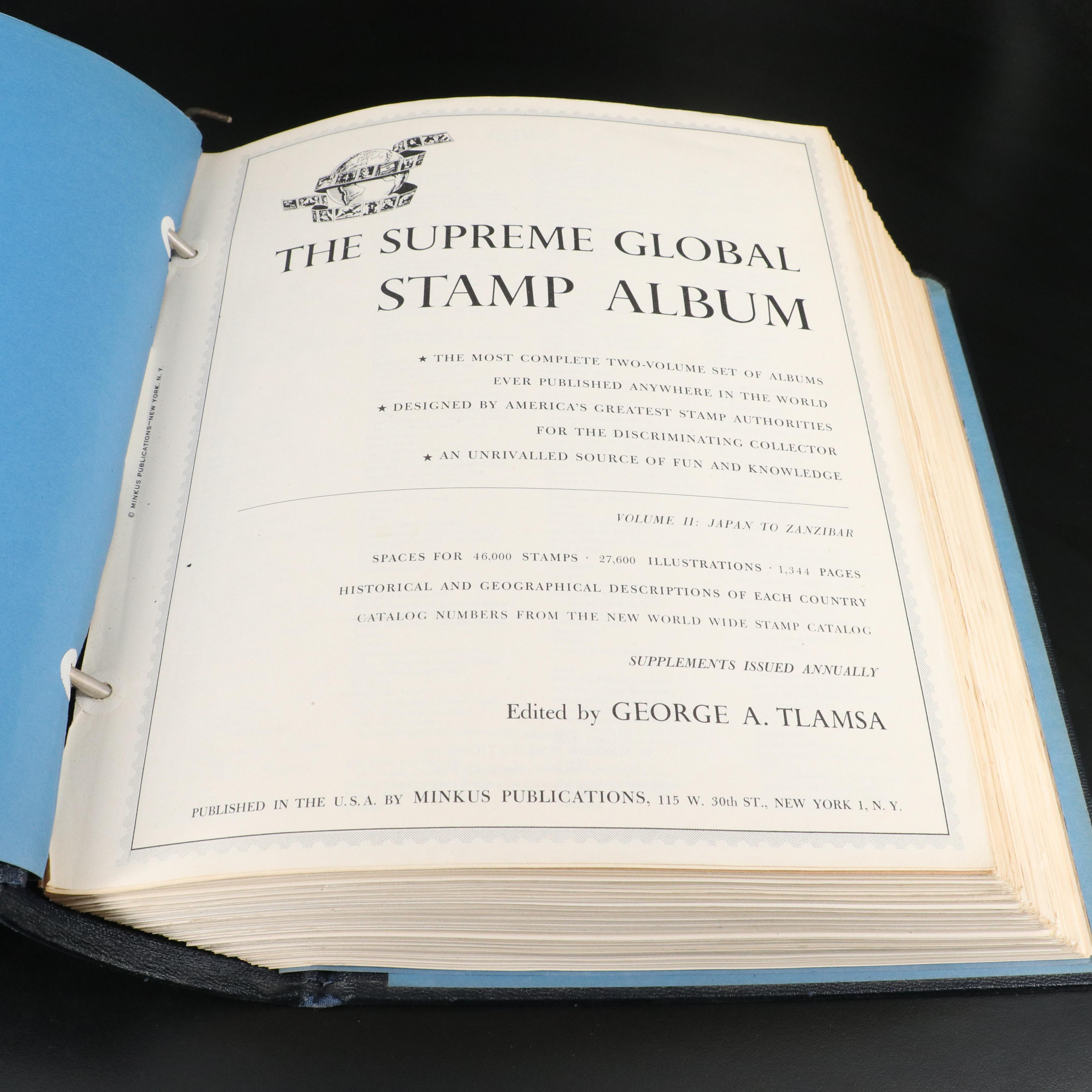 Two "Supreme Global Stamp Albums" of World Postage Stamps, by Minkus | EBTH
