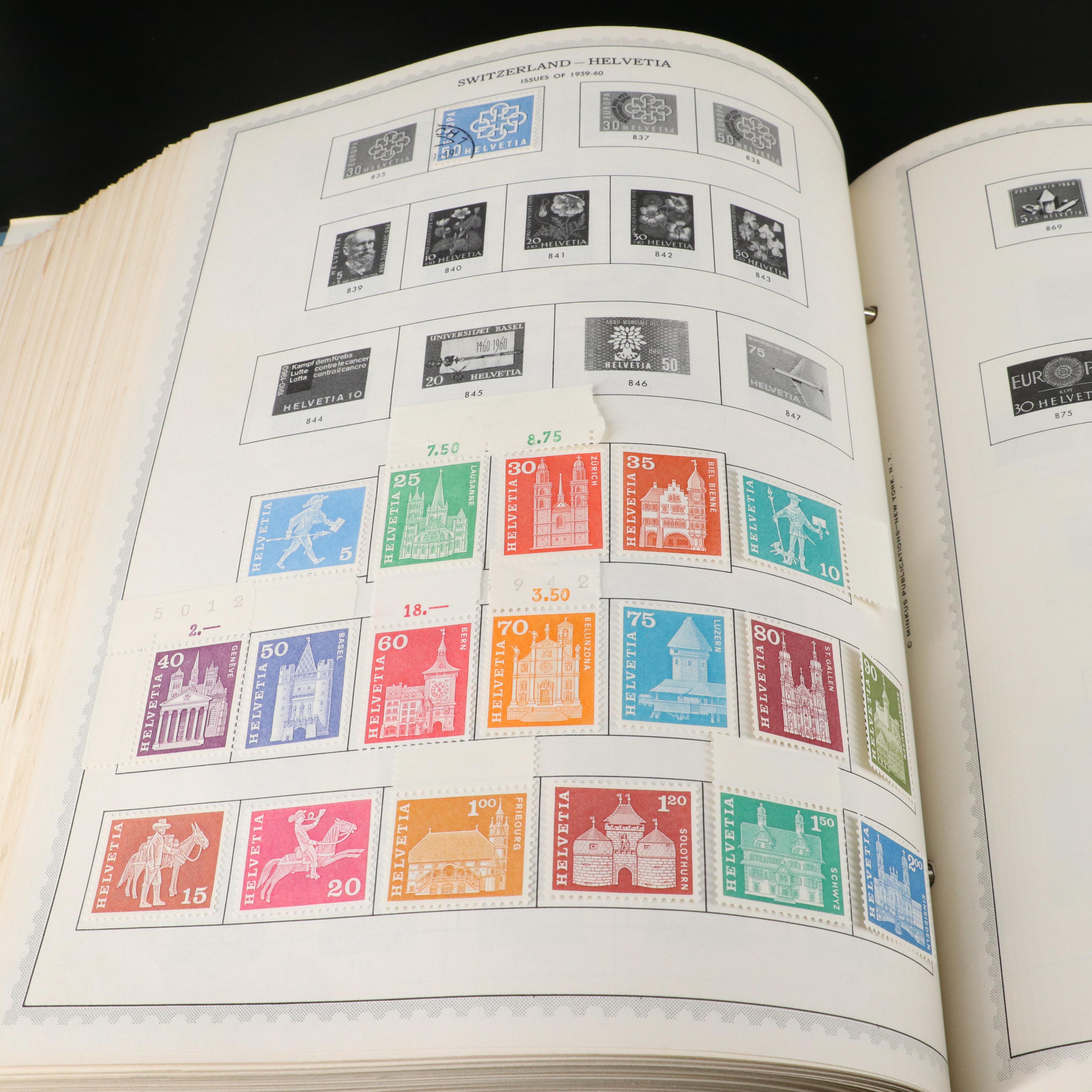 Two "Supreme Global Stamp Albums" of World Postage Stamps, by Minkus | EBTH