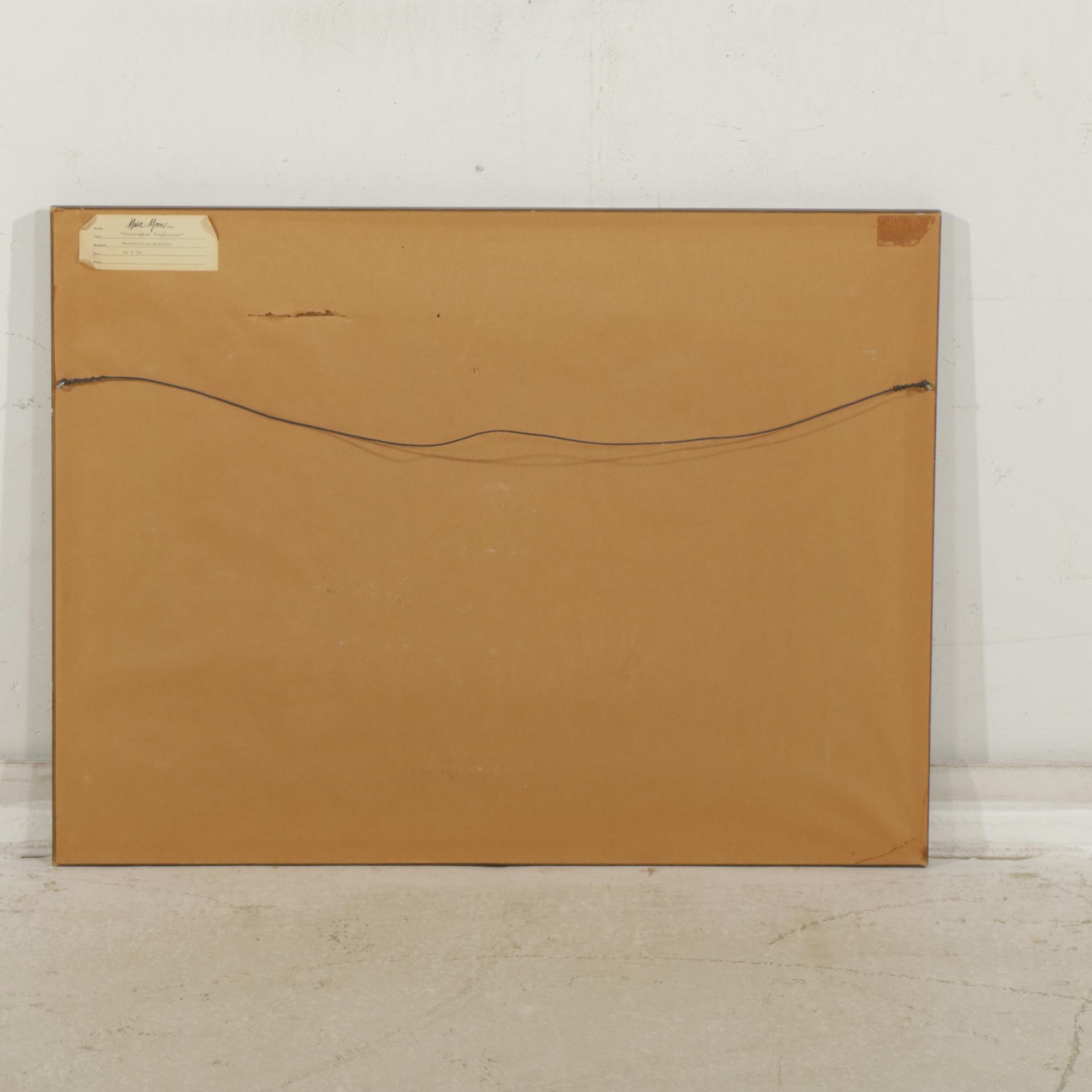 Marc Moon Watercolor and Acrylic Collage Painting "Stonington ...