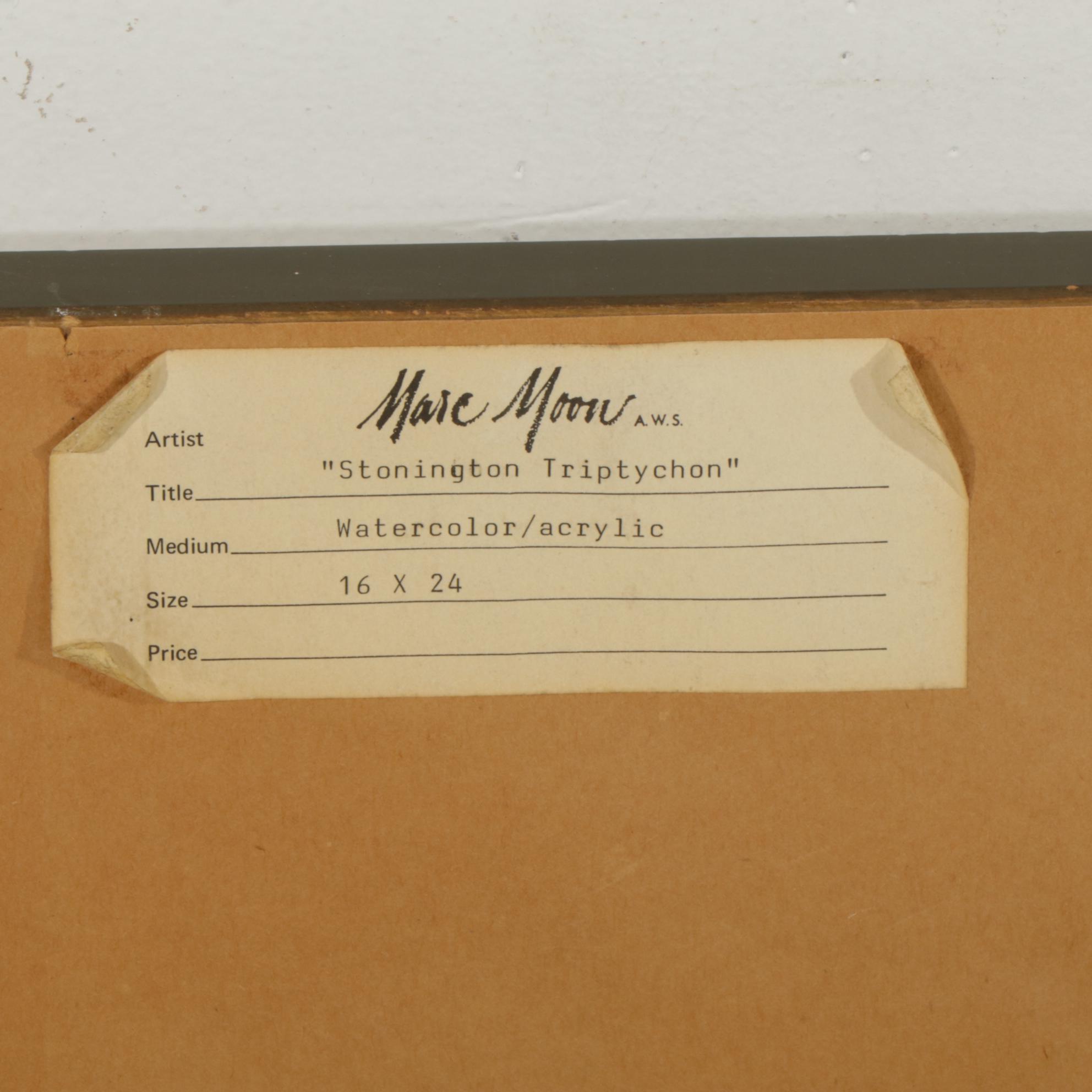 Marc Moon Watercolor and Acrylic Collage Painting "Stonington ...