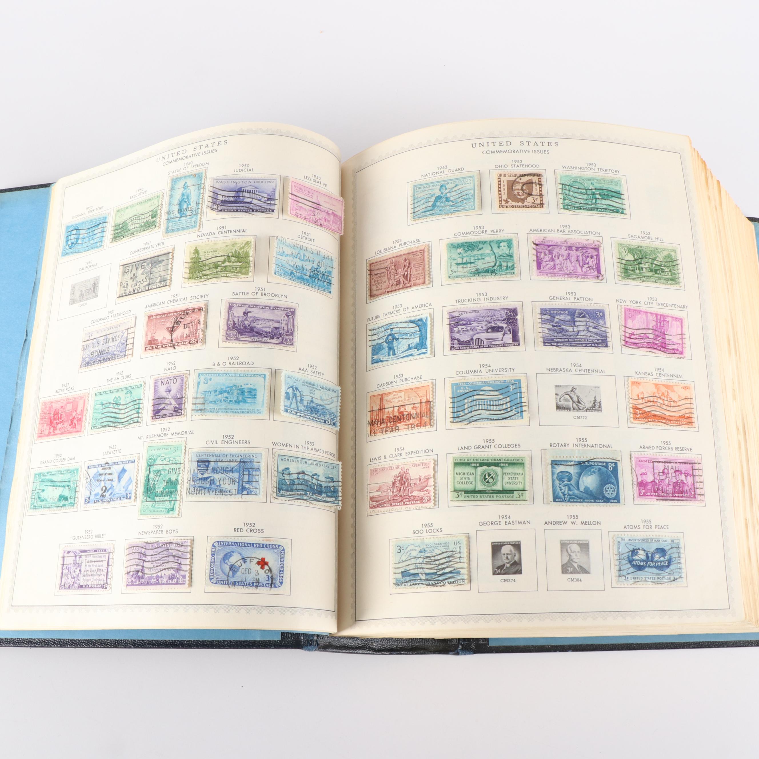 Three World and U.S. Postage Stamp Albums and Collecting Supplies | EBTH
