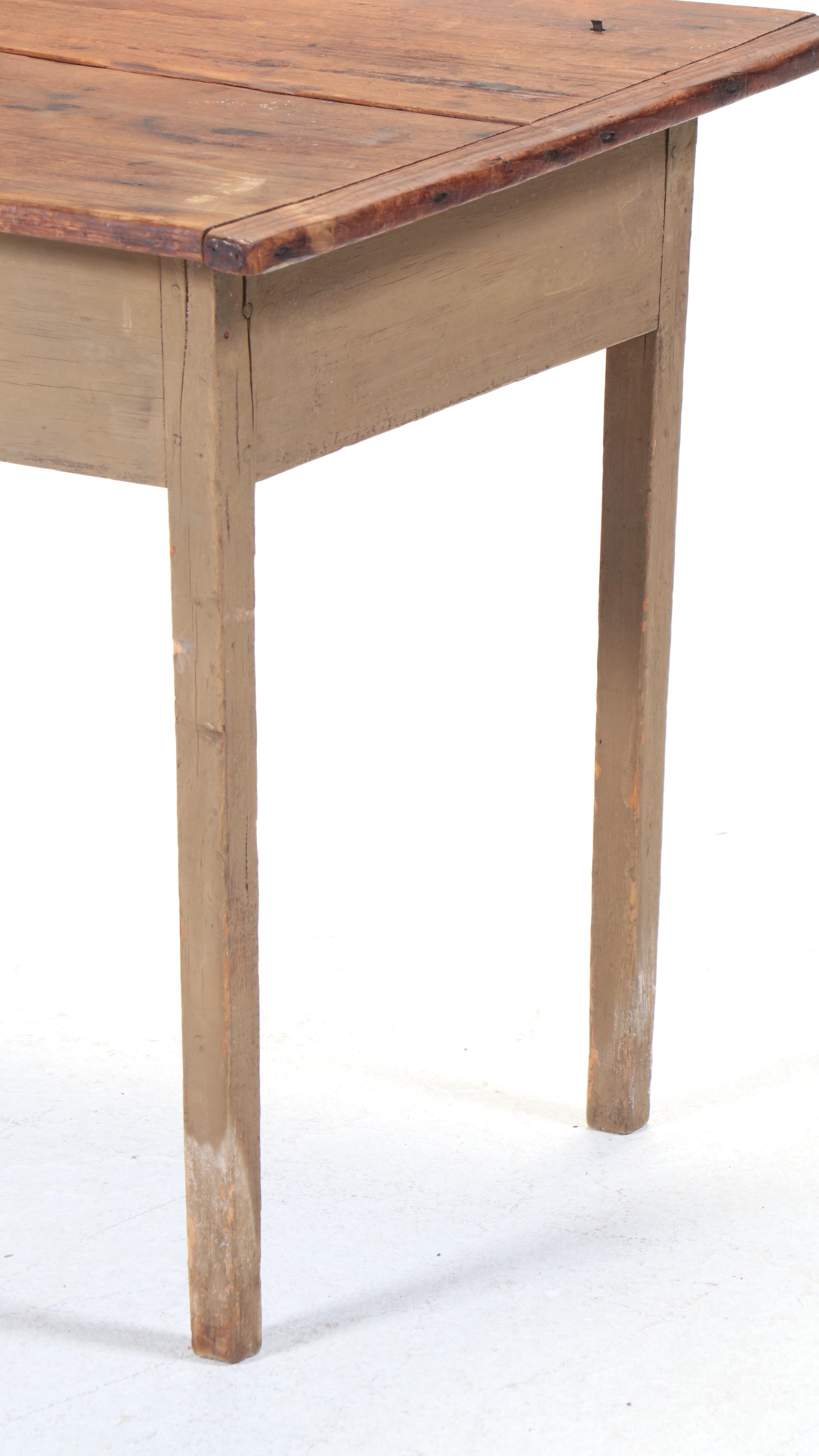 American Primitive Parcel-Painted Work Table, 19th Century | EBTH