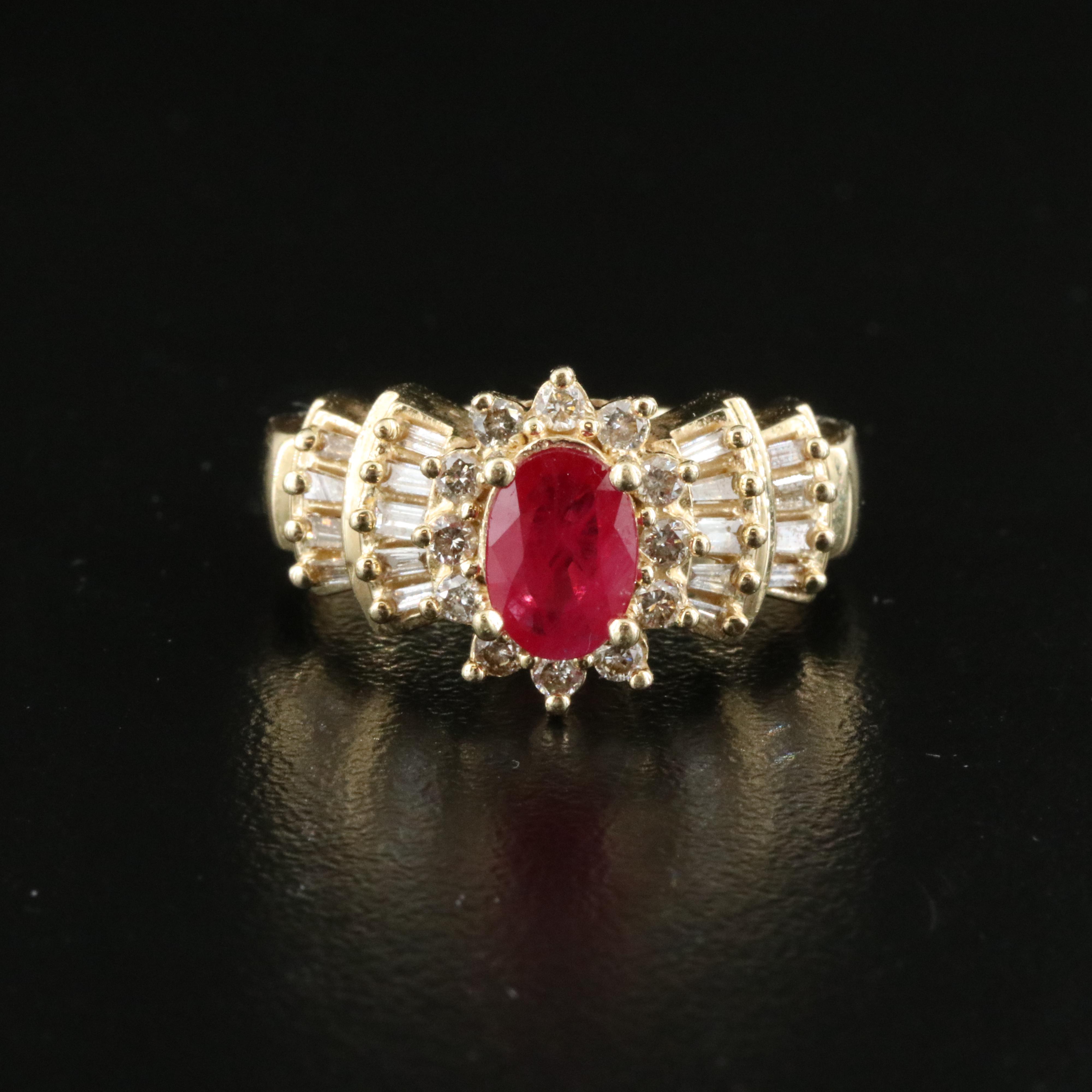 14K Ruby and Diamond Tiered Ring | EBTH