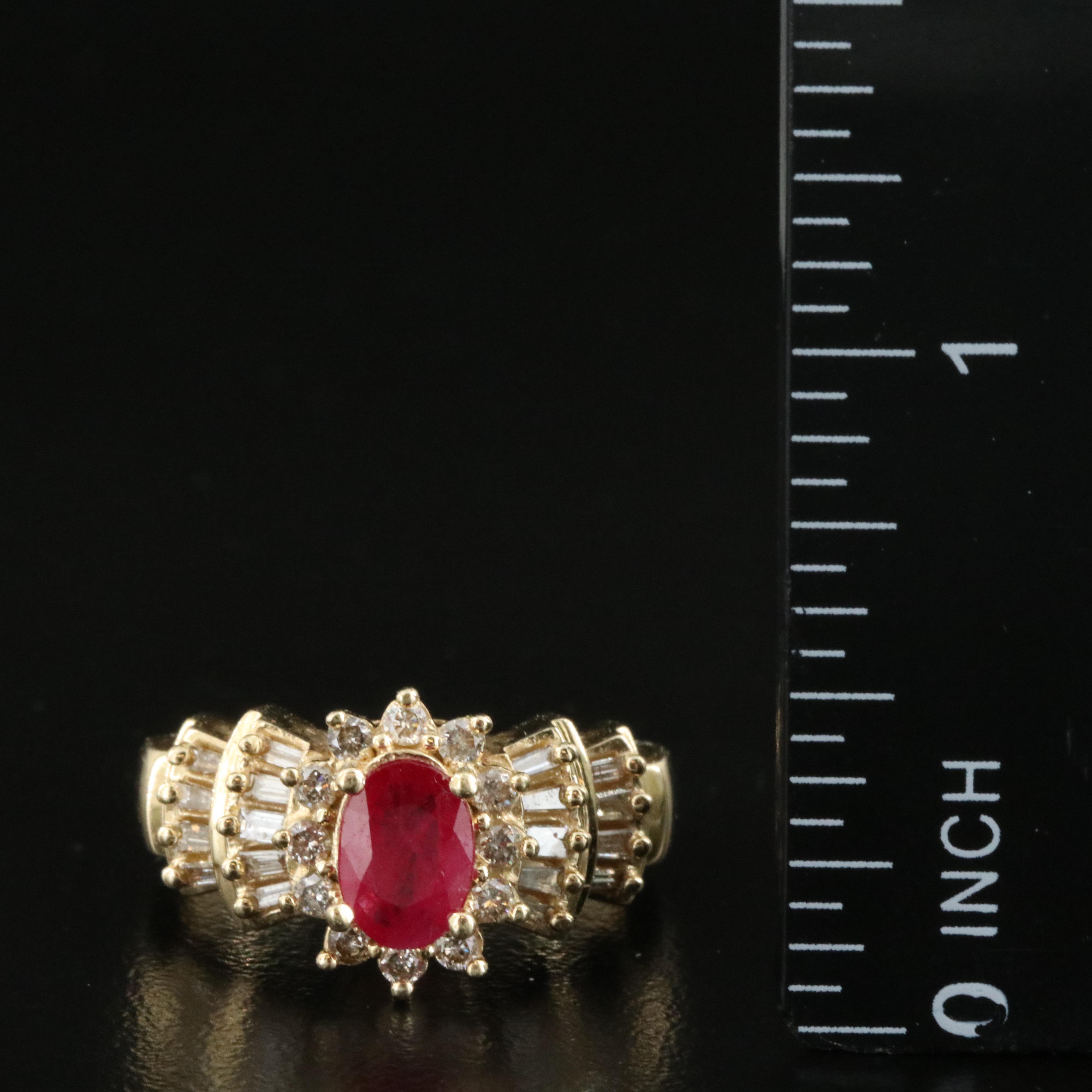 14K Ruby and Diamond Tiered Ring | EBTH