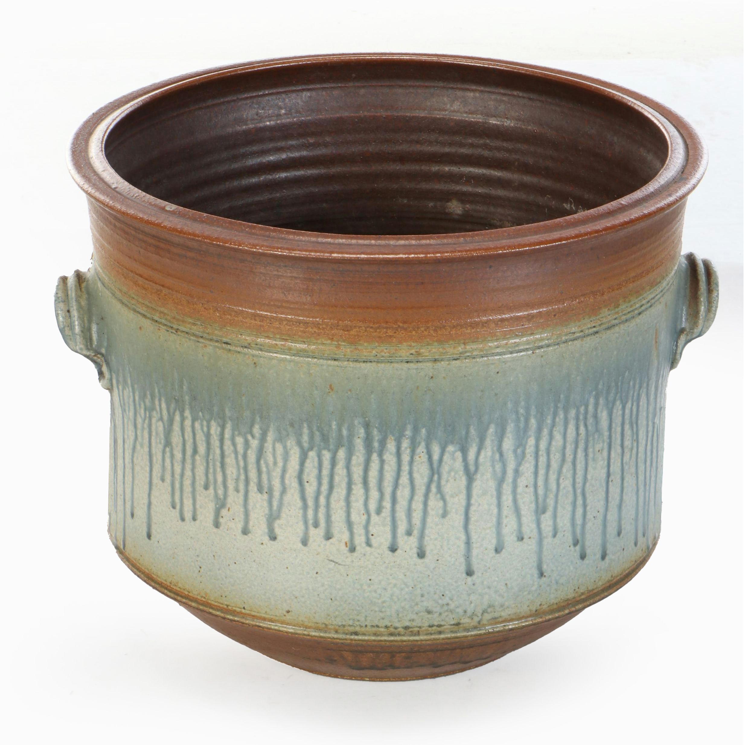 Wheel Thrown Drip Glazed Earthenware Planter | EBTH