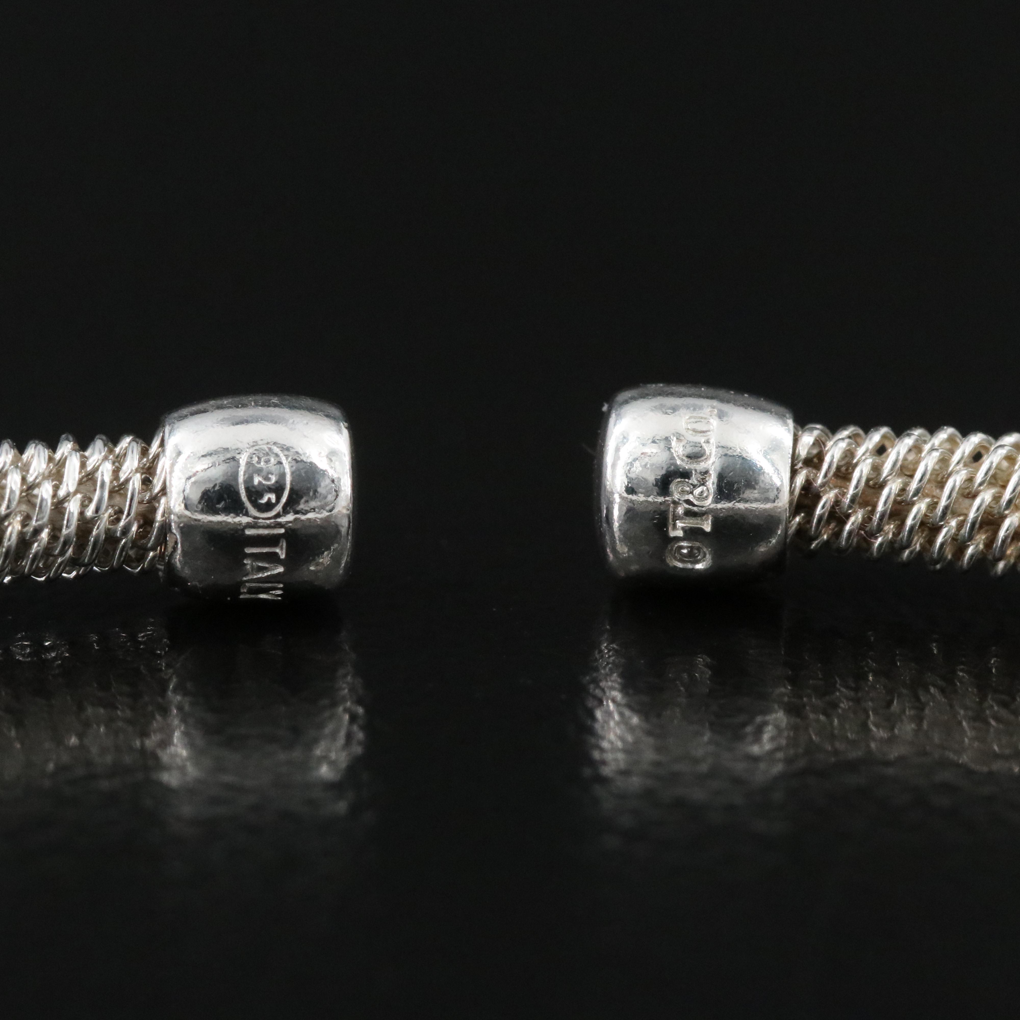 Tiffany & Co. Sterling Heart Charm Mesh Cuff Bracelet | EBTH