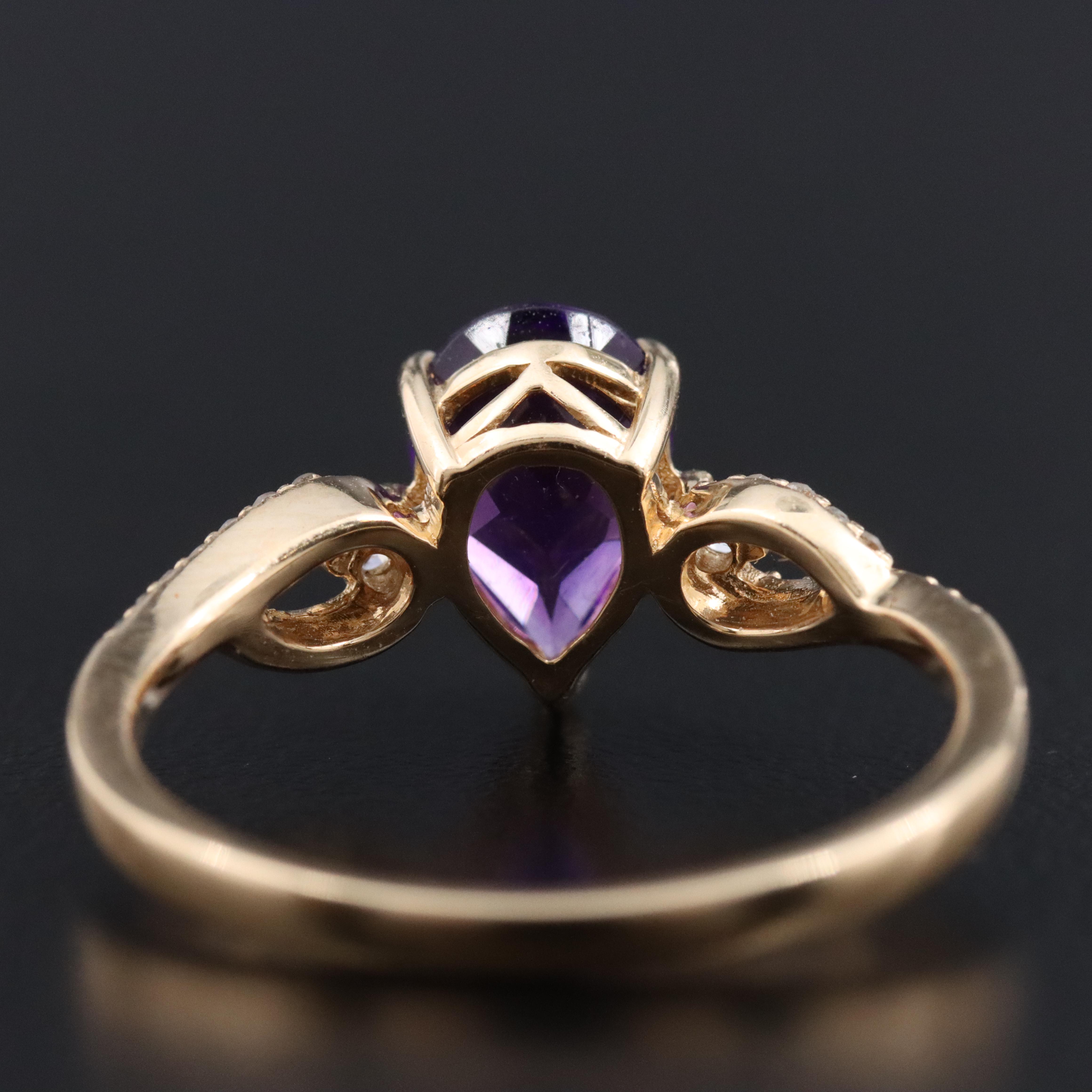 14K Amethyst and Diamond Ring | EBTH