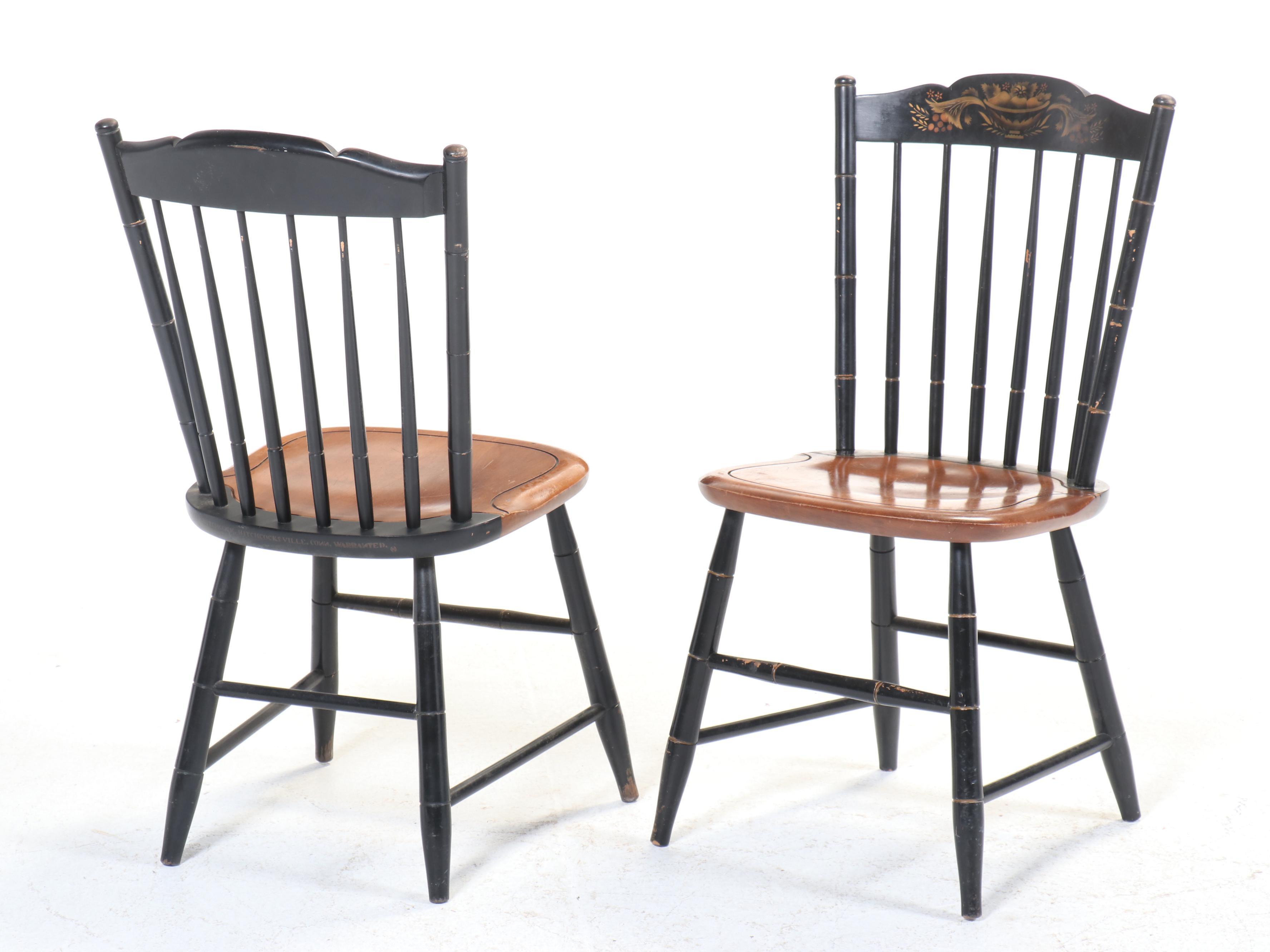 Set of Eight L. Hitchcock Federal Style Gilt-Stenciled "Fancy" Side ...