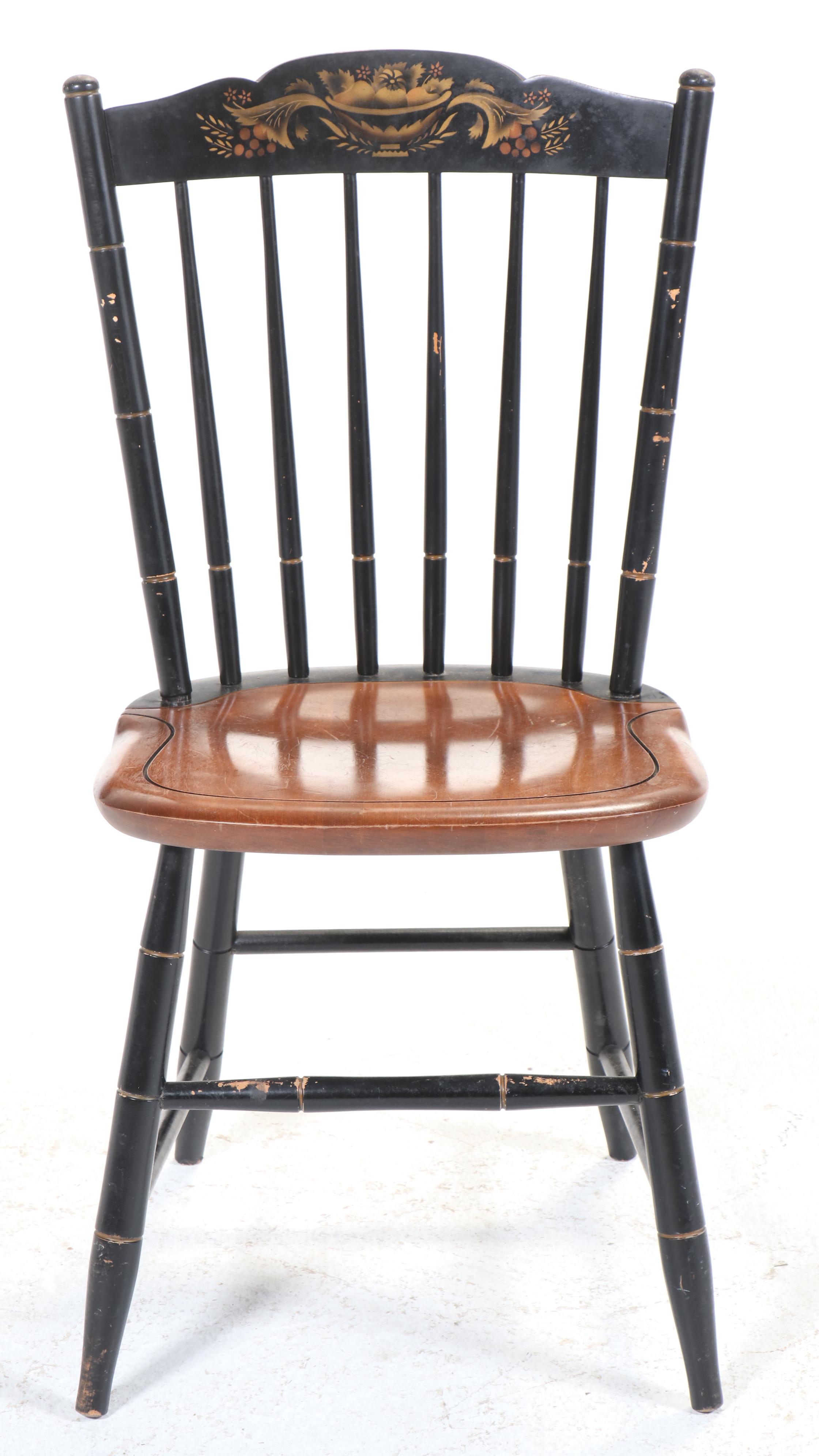 Set of Eight L. Hitchcock Federal Style Gilt-Stenciled "Fancy" Side ...