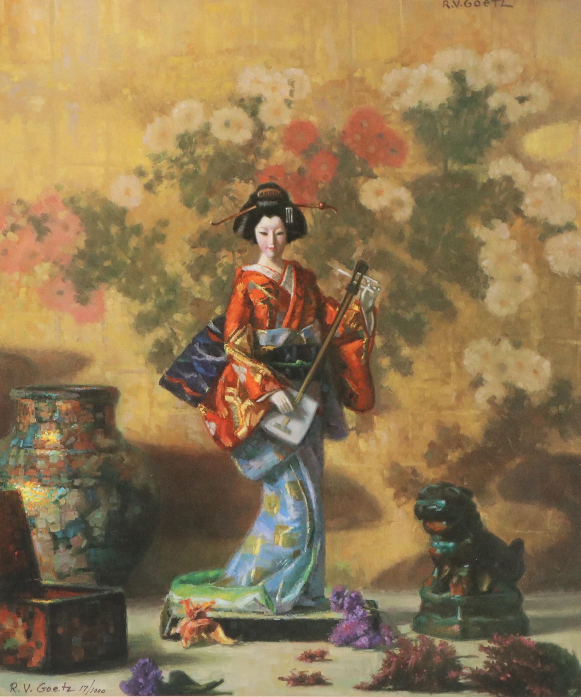 Richard V. Goetz Offset Lithograph "Flower Music" | EBTH