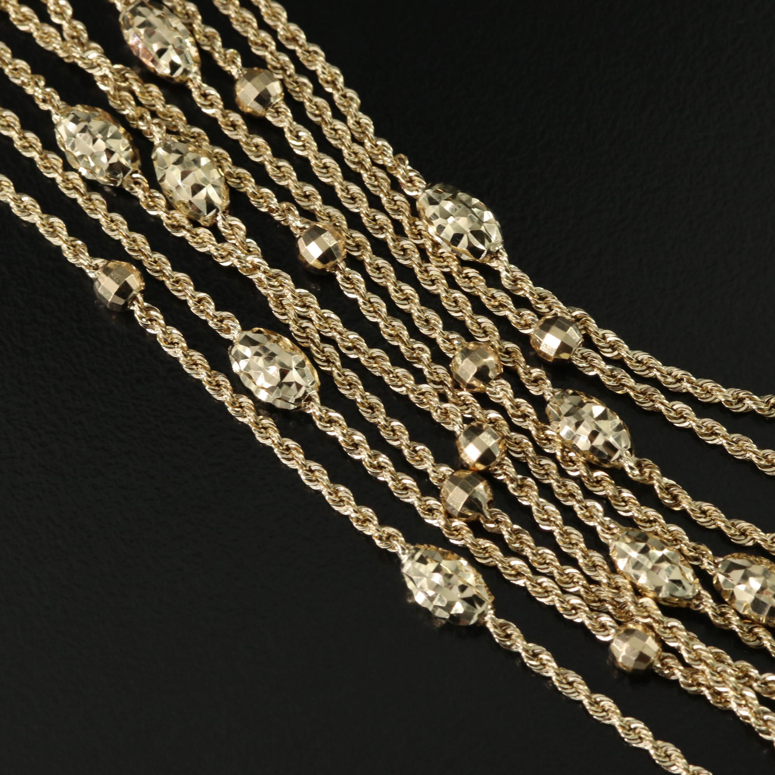 14K Tiered Station Necklace | EBTH