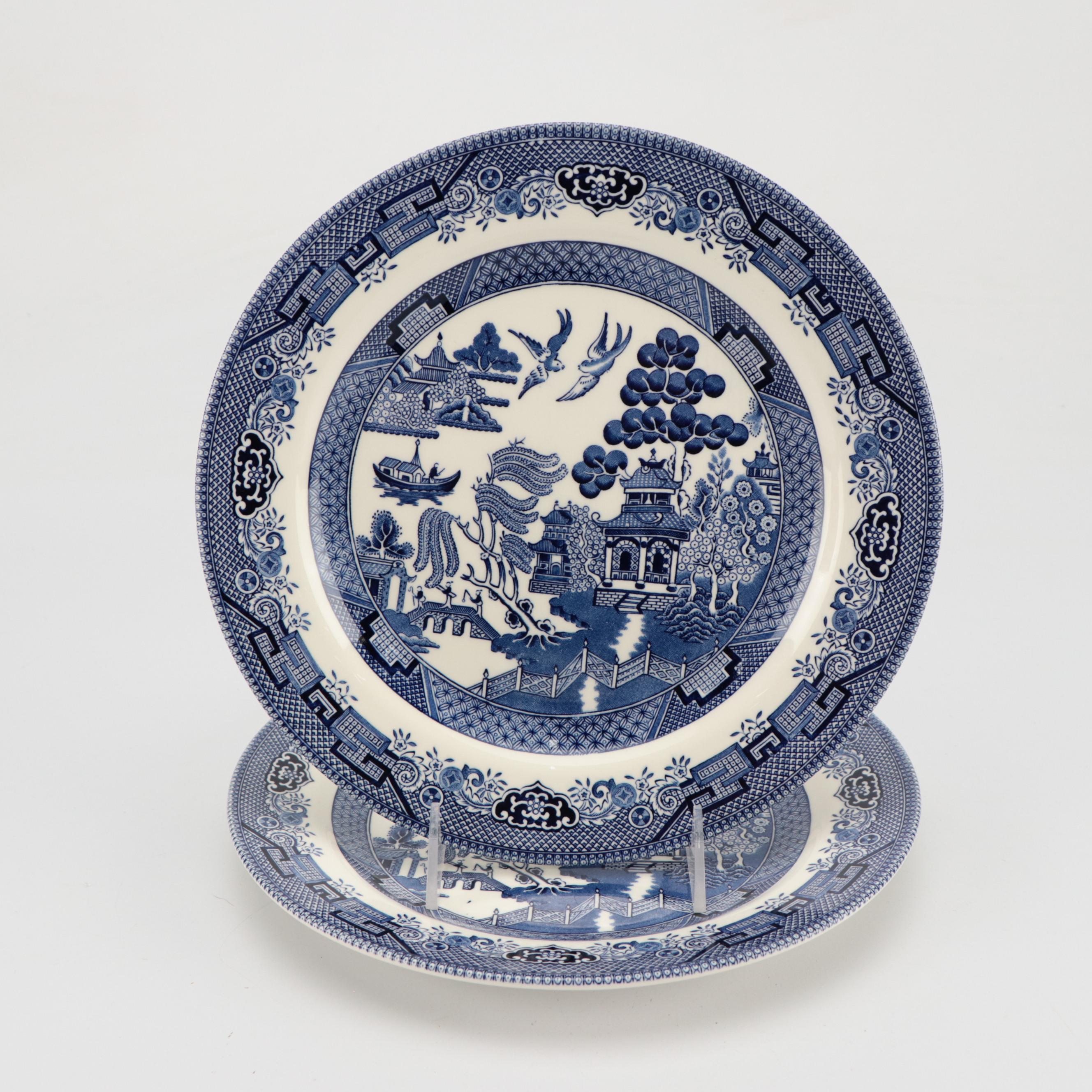 Spode Blue Room Collection and Churchill Blue Willow Plates | EBTH