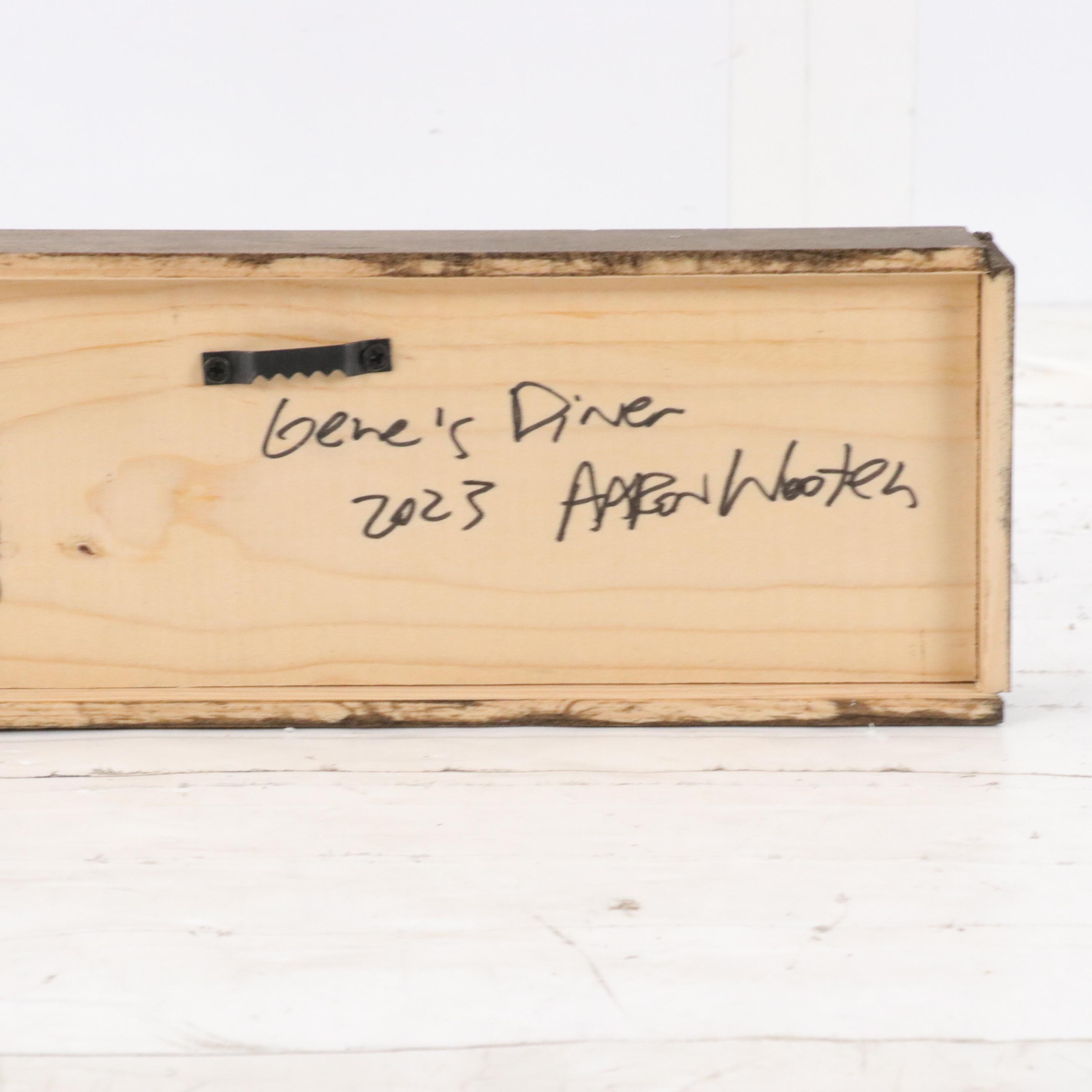 Aaron Wooten Stylized Cityscape Acrylic Painting "Gene's Diner," 2023 ...