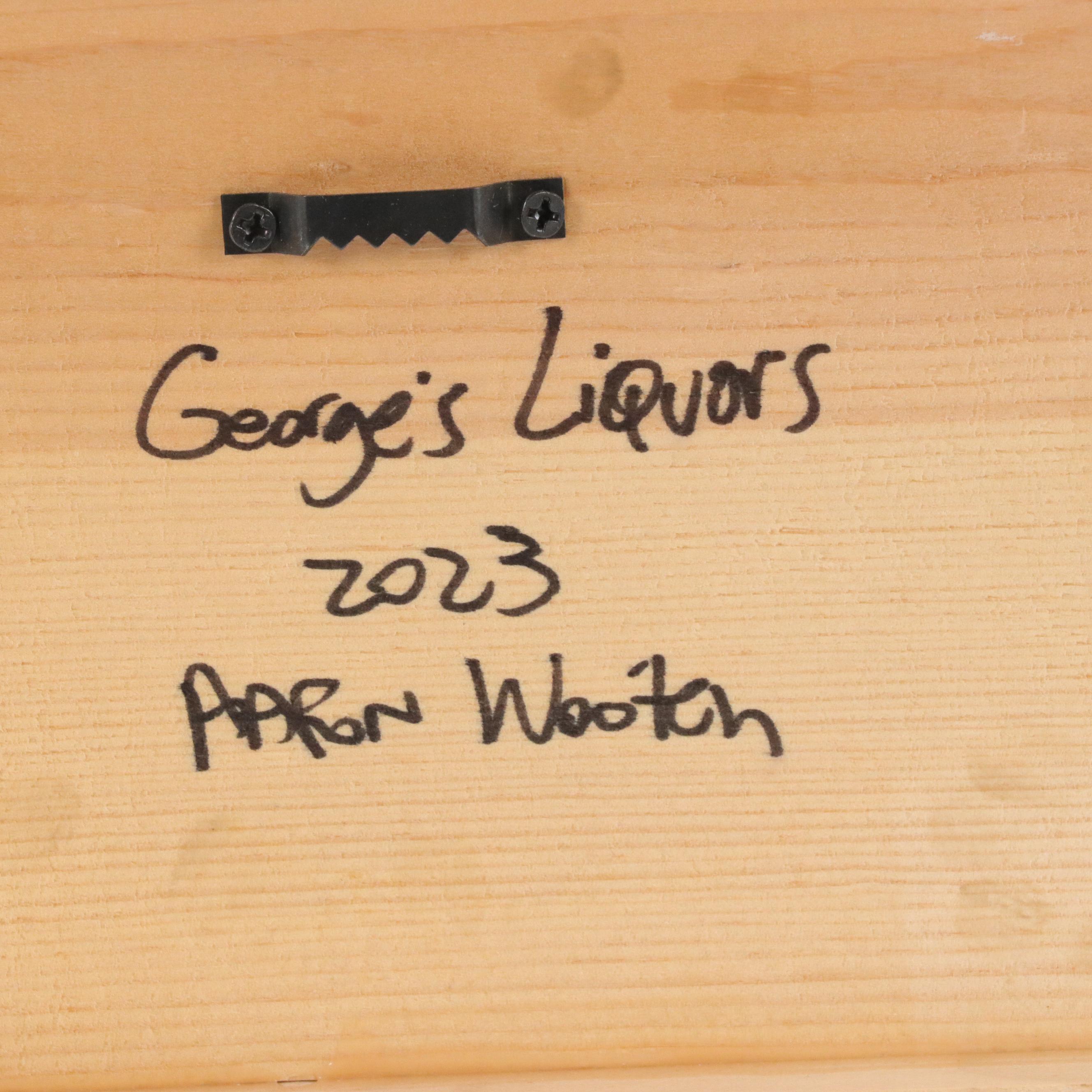 Aaron Wooten Stylized Cityscape Acrylic Painting "George's Liquors ...