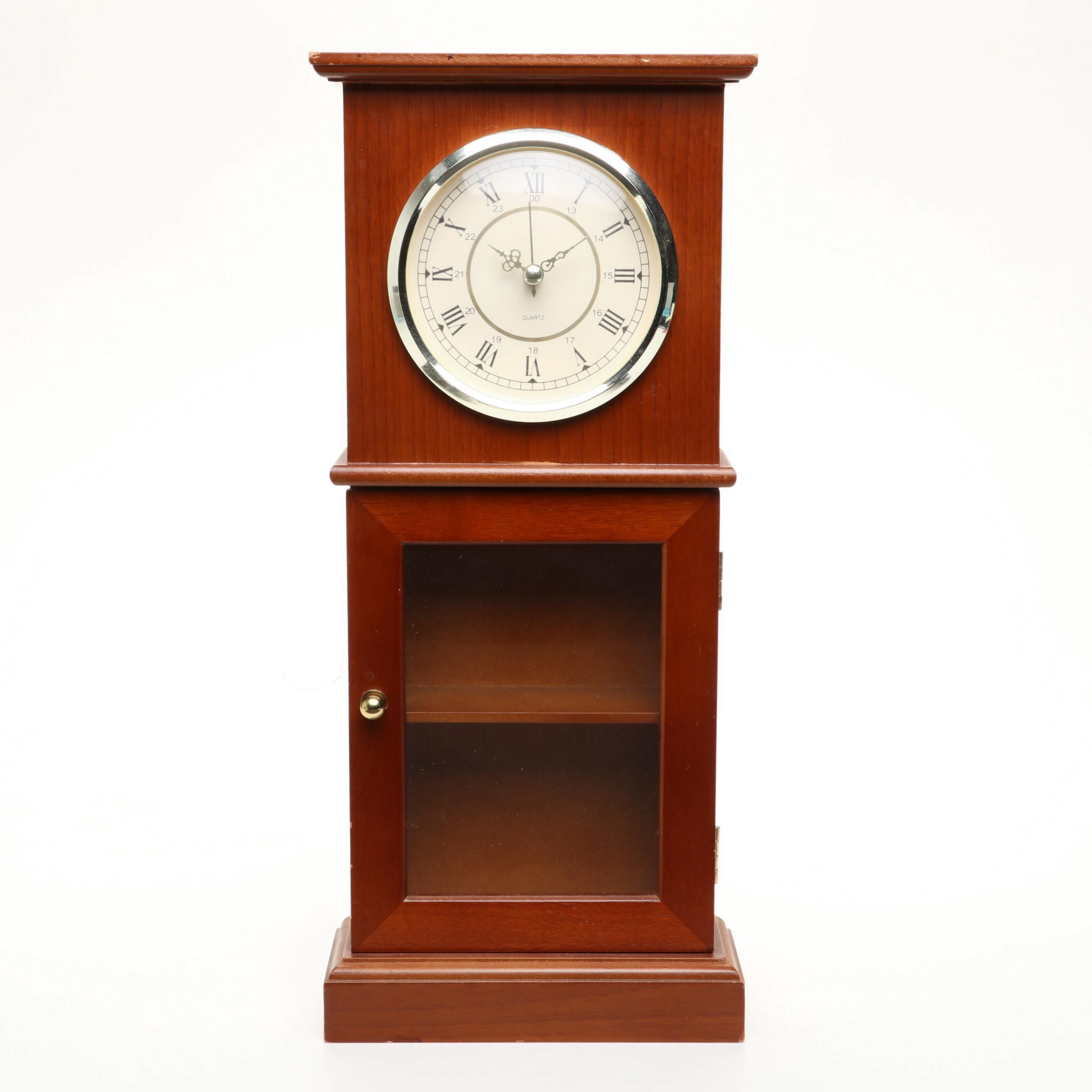 Wooden Mantel Clock with Hinged Door | EBTH