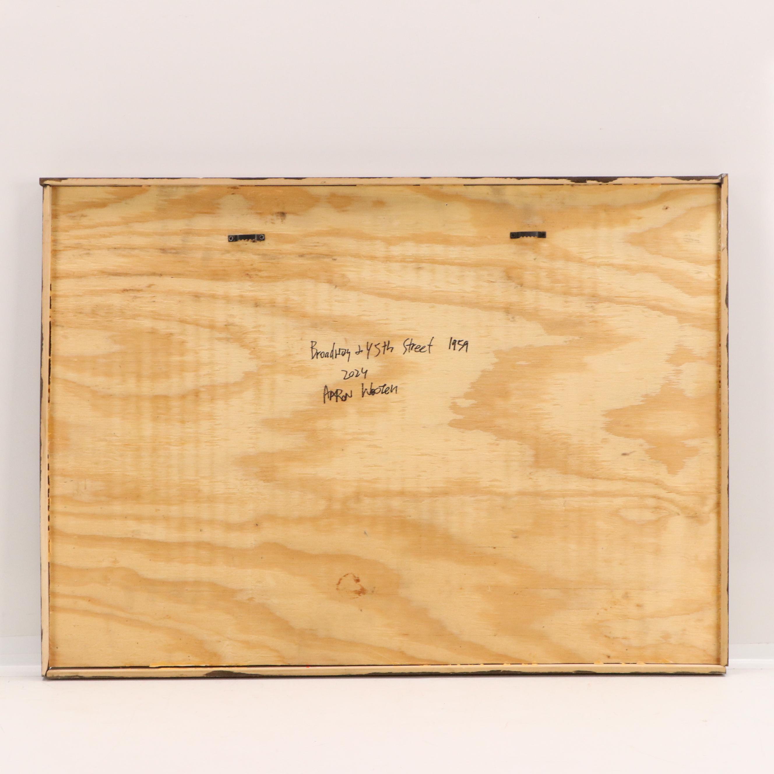 Aaron Wooten Stylized Cityscape Acrylic Painting "Broadway + 45th ...