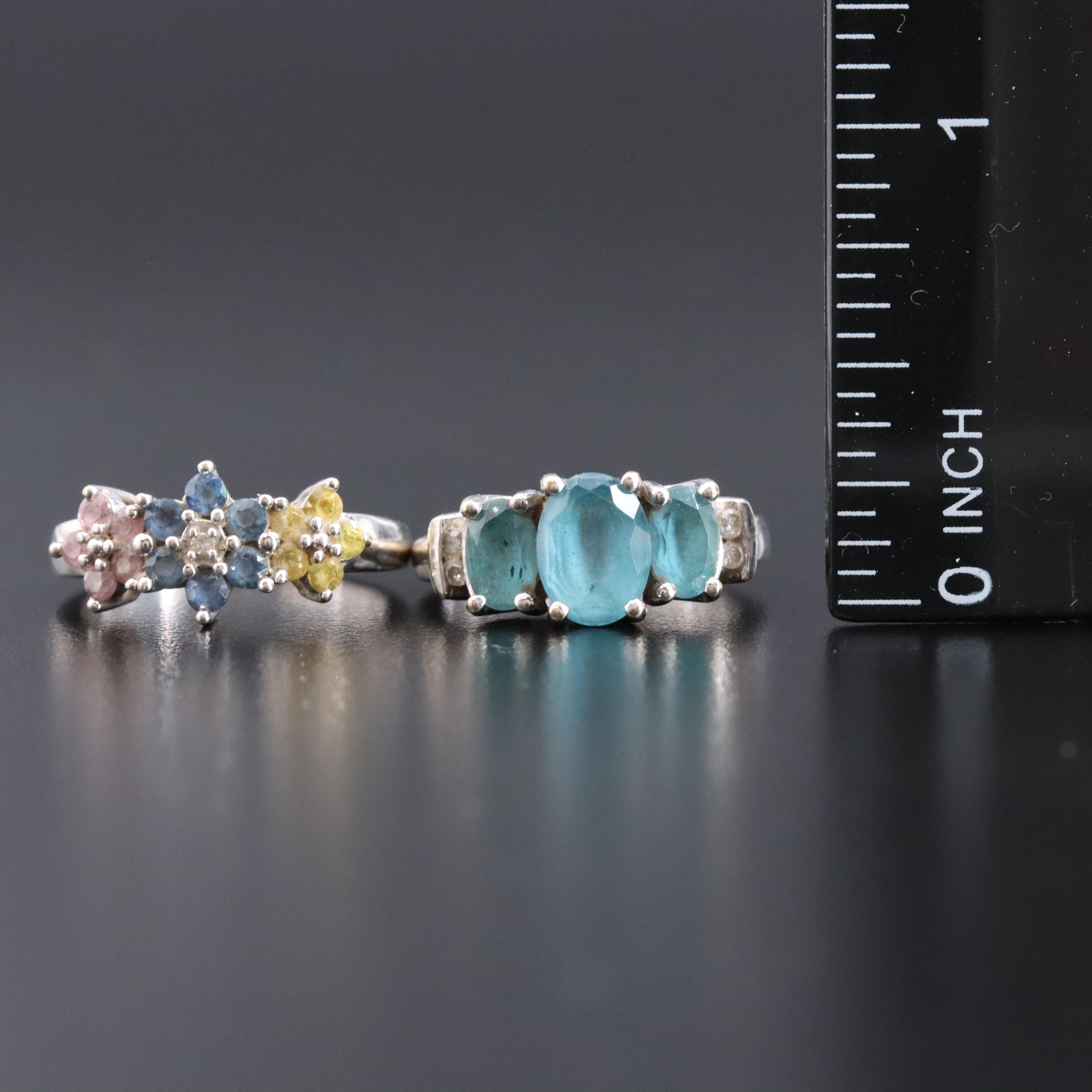 10K Sapphire, Blue Topaz and Diamond Rings | EBTH