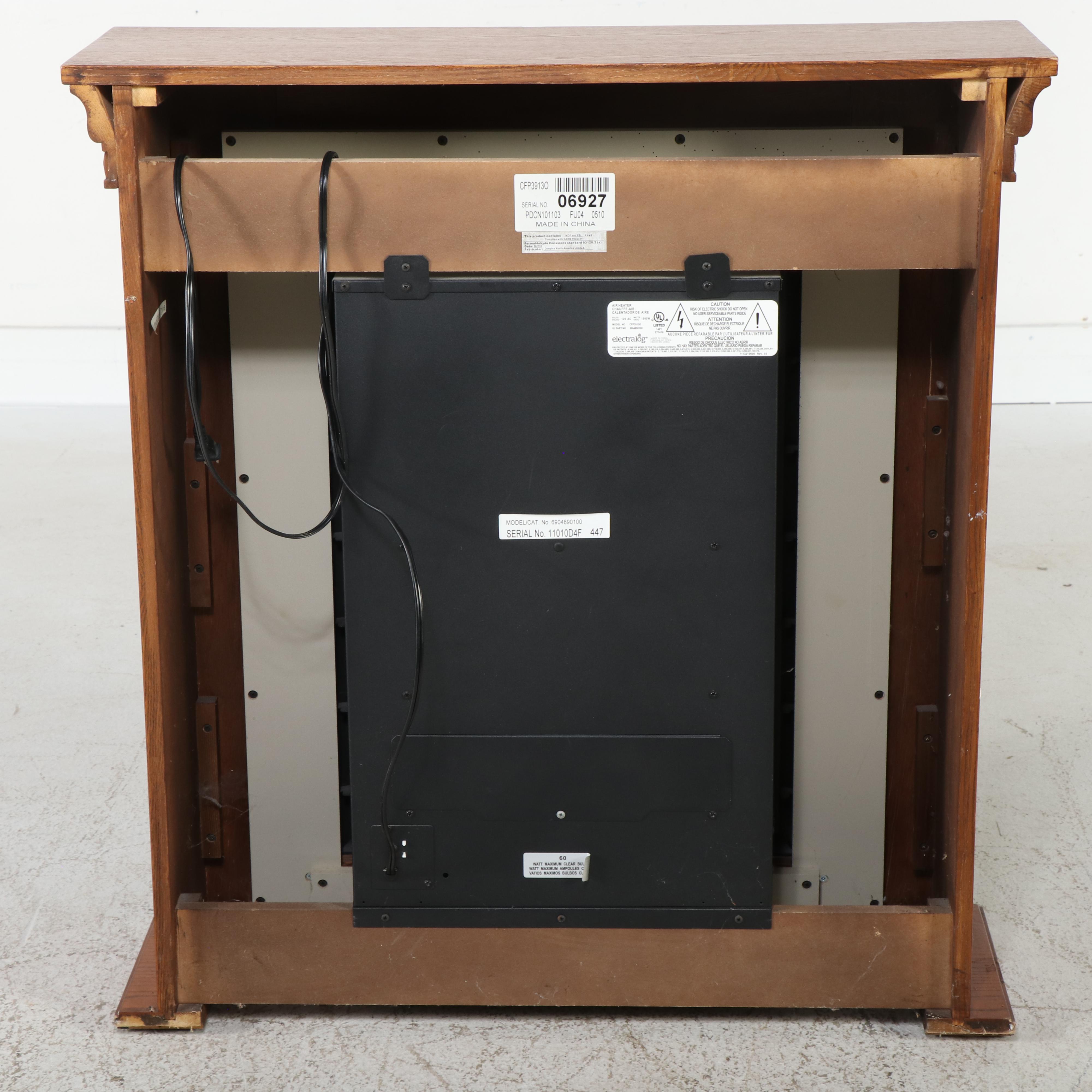 Electralog Warm Oak Electric Fireplace Air Heater | EBTH