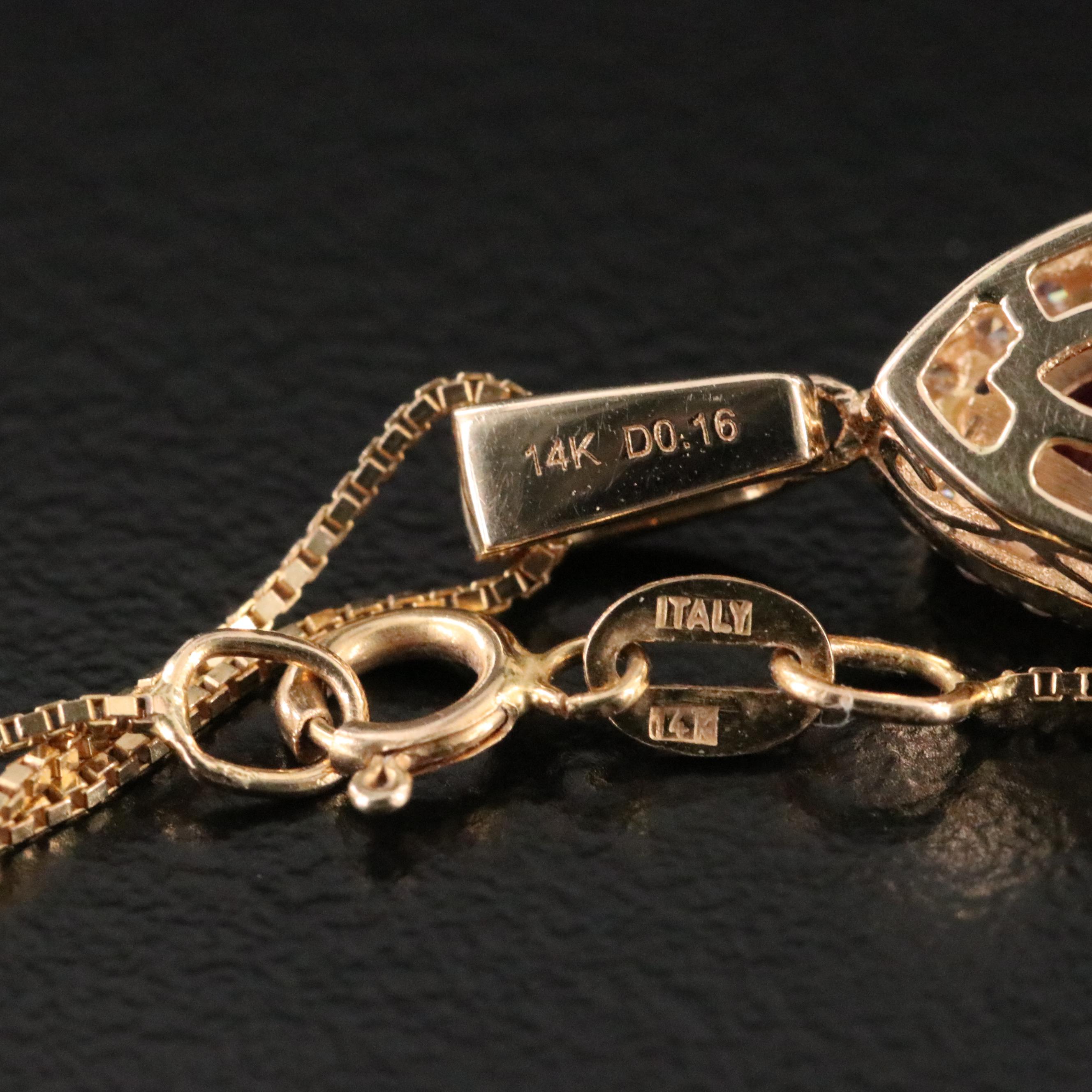 14K Ruby and Diamond Pendant Necklace | EBTH